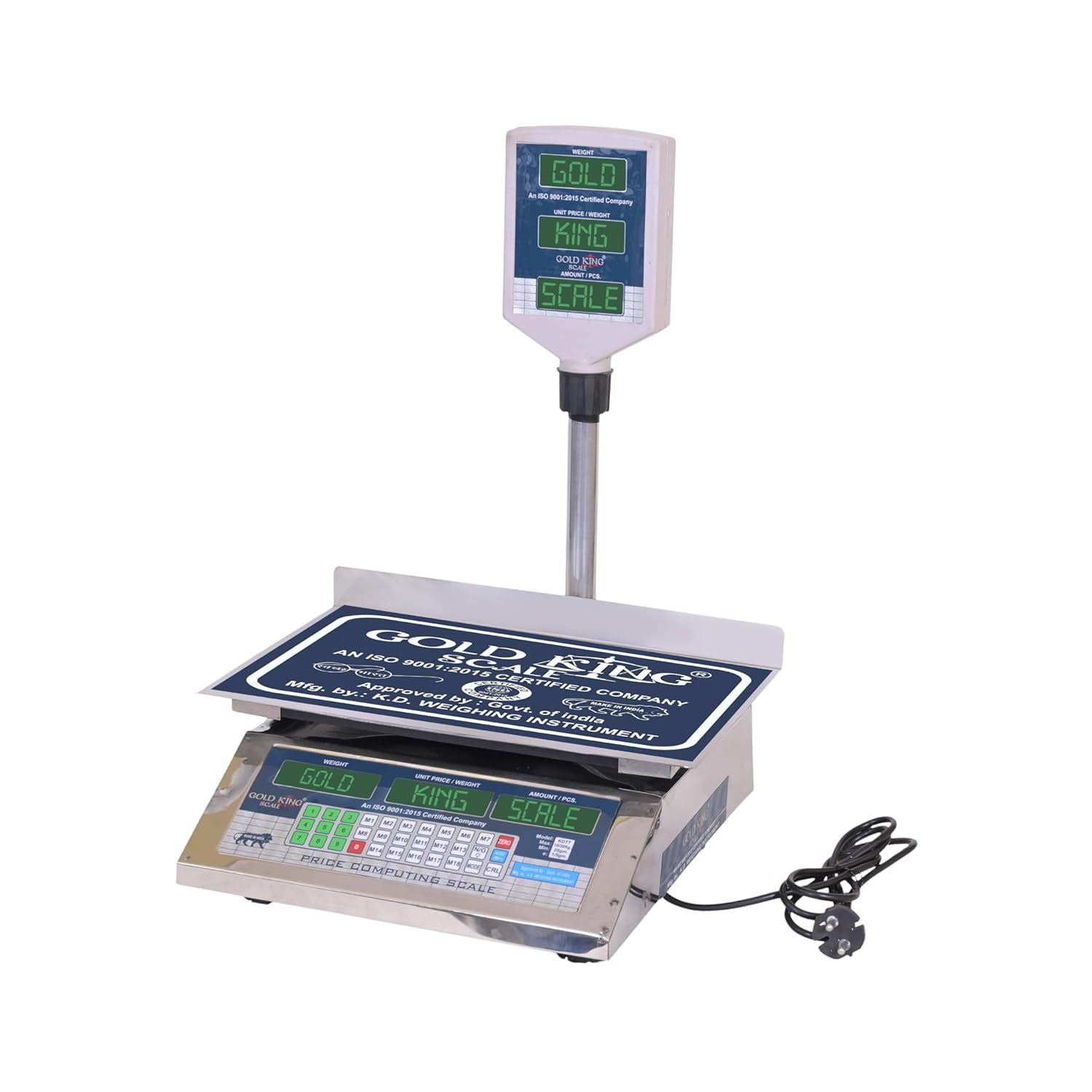 GOLD KING SCALE Stainless Steel Price Computing Weighing Scale 1030kg Load Capacity 15g Accuracy ...