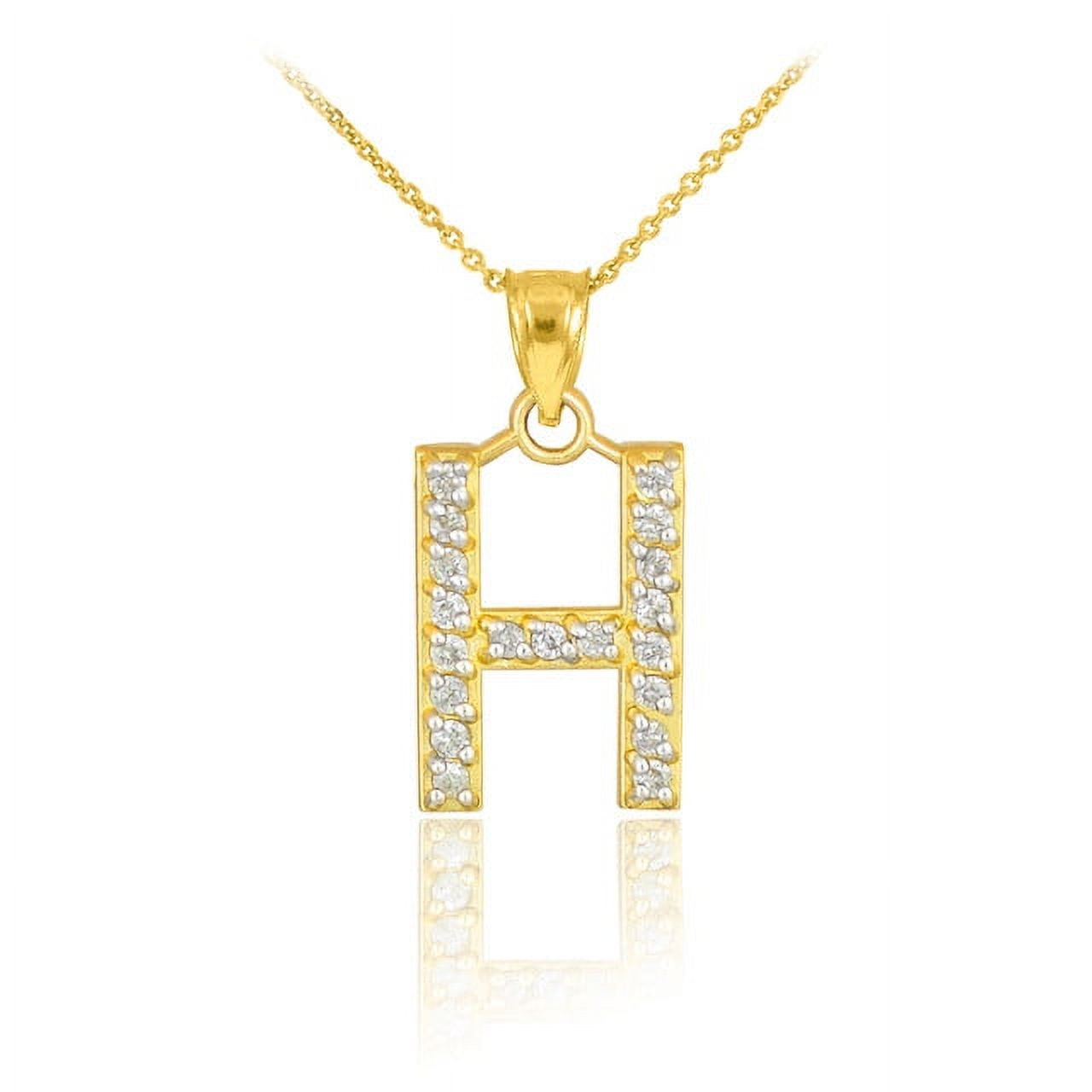 GOLD LETTER "H" DIAMOND INITIAL PENDANT NECKLACE - Walmart.com