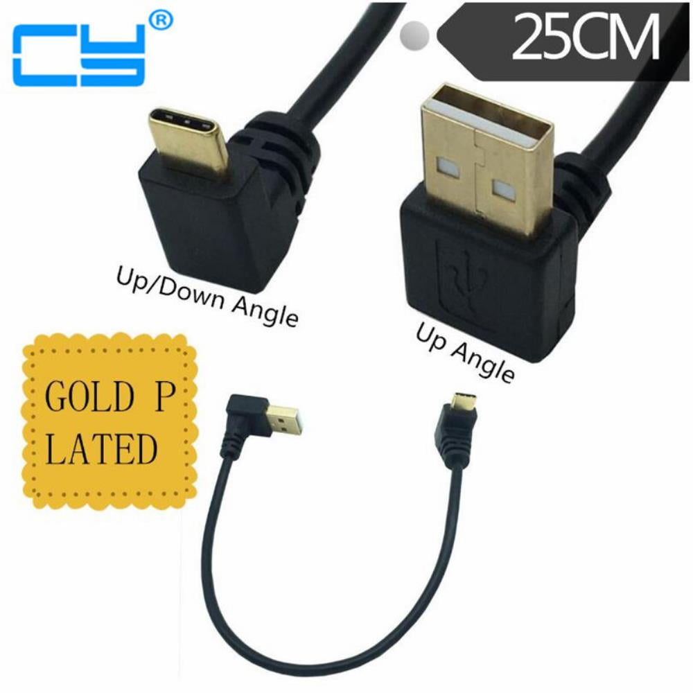 GOLD Plated Up Angle USB2.0 (Type-A) Male to USB3.1 (Type-C)Male UpDwon ...