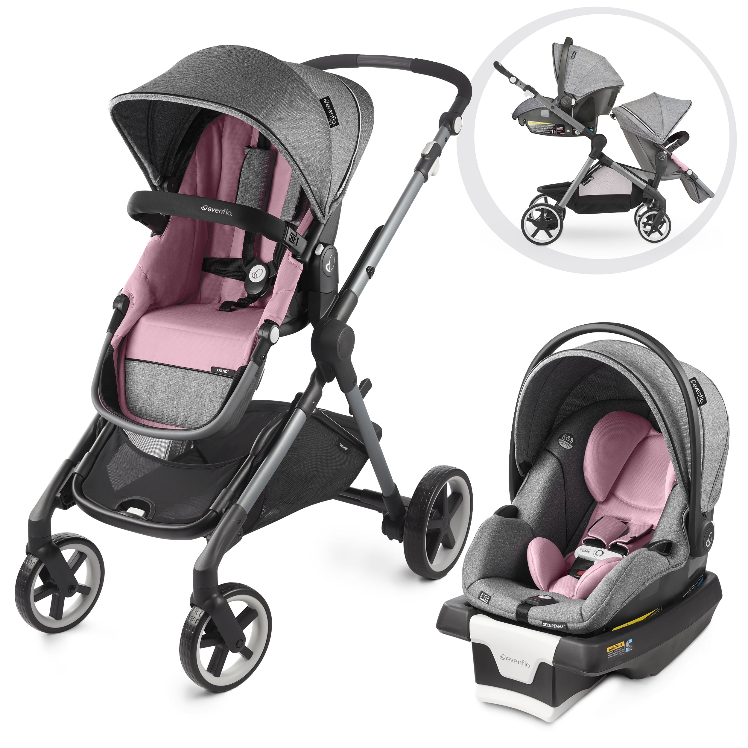 GOLD SensorSafe Pivot Xpand Smart Modular Travel System (Opal Pink ...