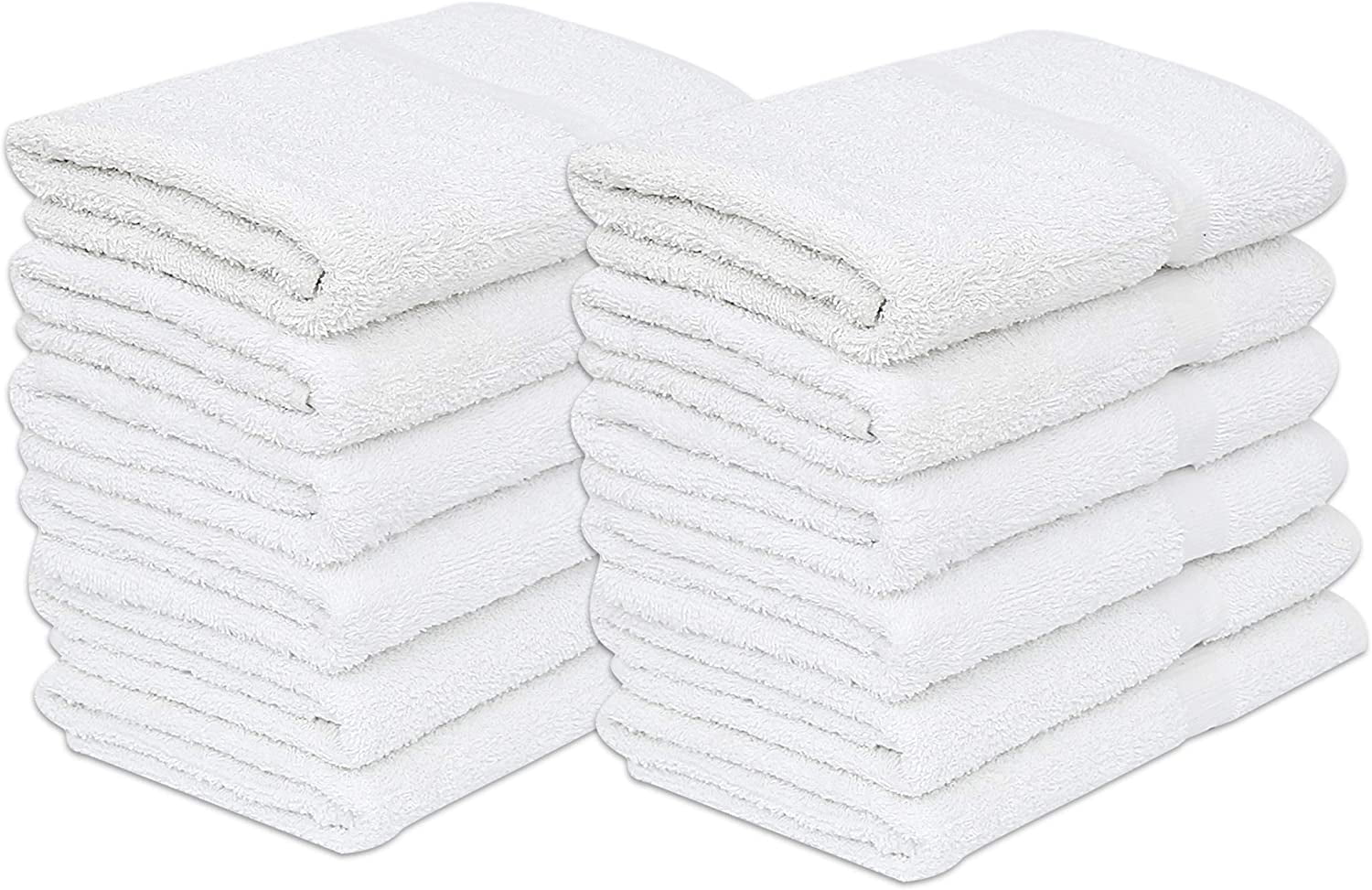 GOLD TEXTILES 12 White Economy Bath Towels Bulk (24x48 Inch) Cotton ...