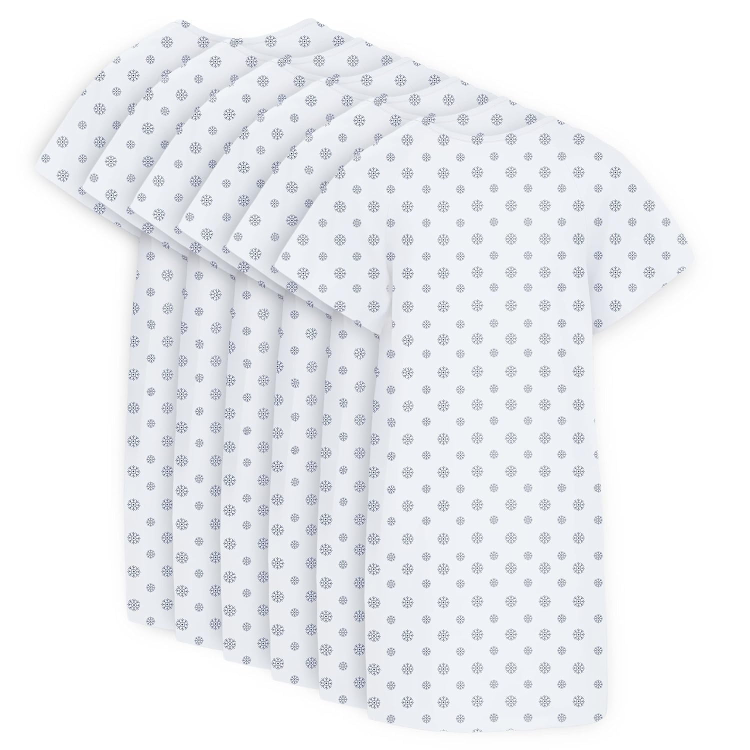 GOLD TEXTILES Patient Hospital Gowns Snowflake Pack of 24 - Poly Cotton ...