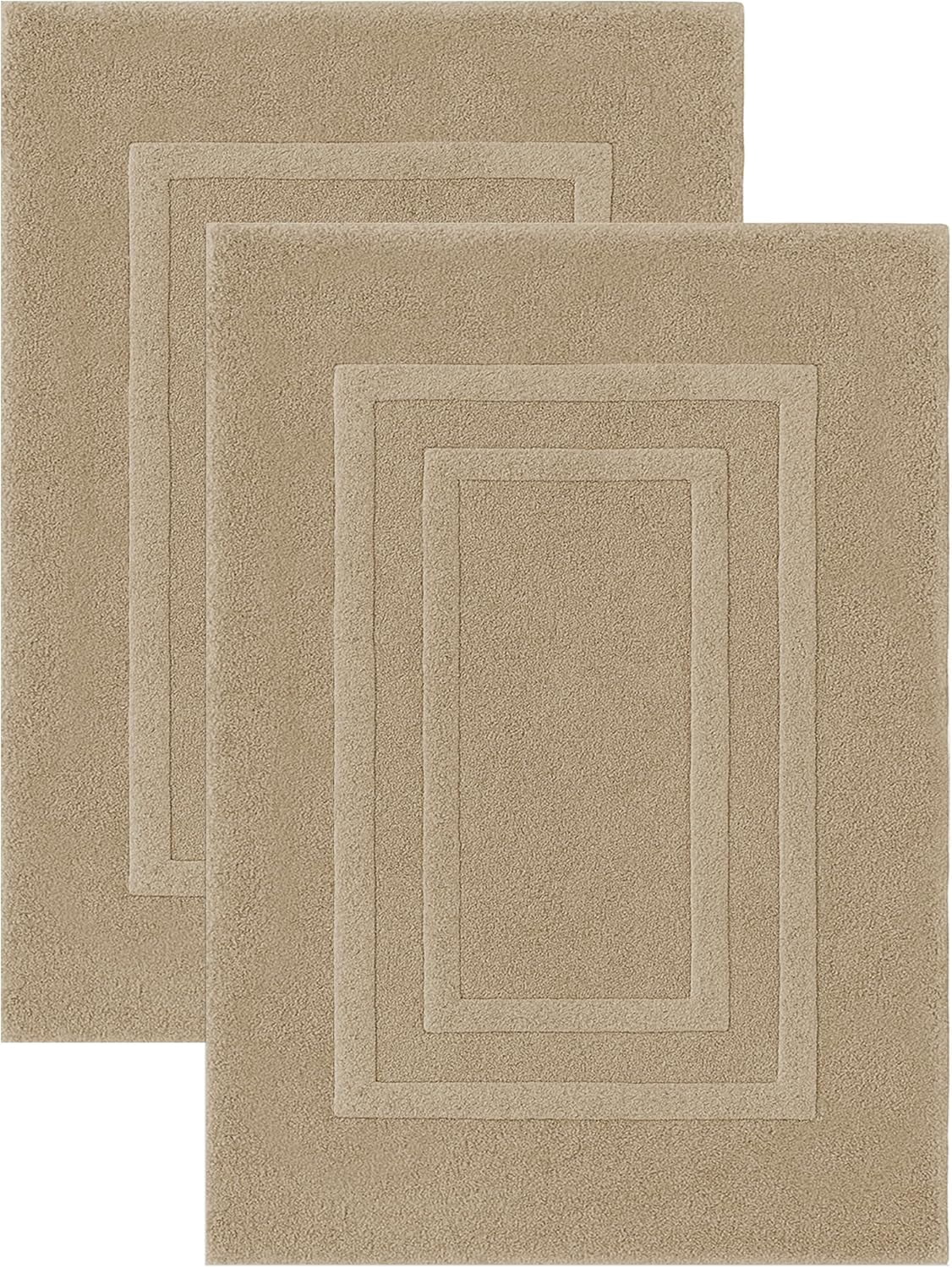 GOLD TEXTILES Premium Bath Mats 22x34 - Sand Pack of 2 | Soft ...