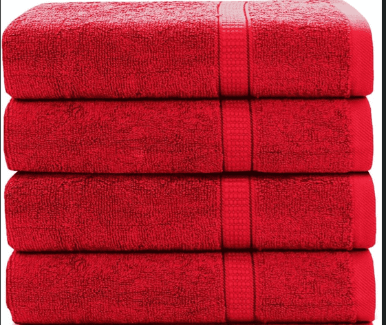 GOLD TEXTILES Premium Hand Towels 16x30 - Red Pack of 4 | Ultra-Soft ...