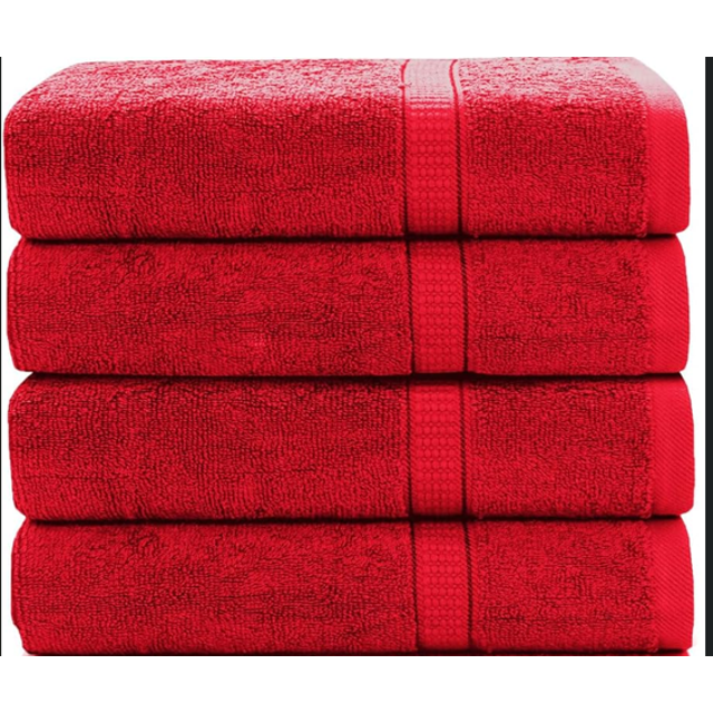 GOLD TEXTILES Premium Hand Towels 16x30 - Red Pack of 4 | Ultra-Soft ...