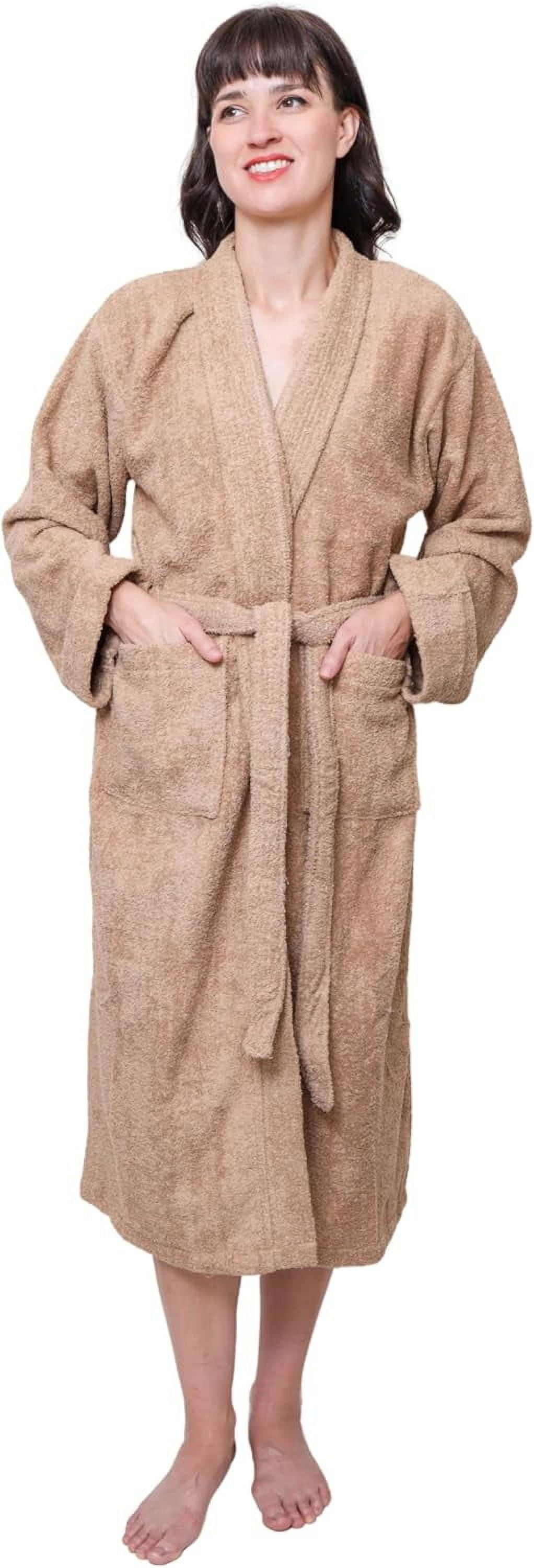 GOLD TEXTILES Premium Terry Cloth Robes for Women Lightweight Long ...