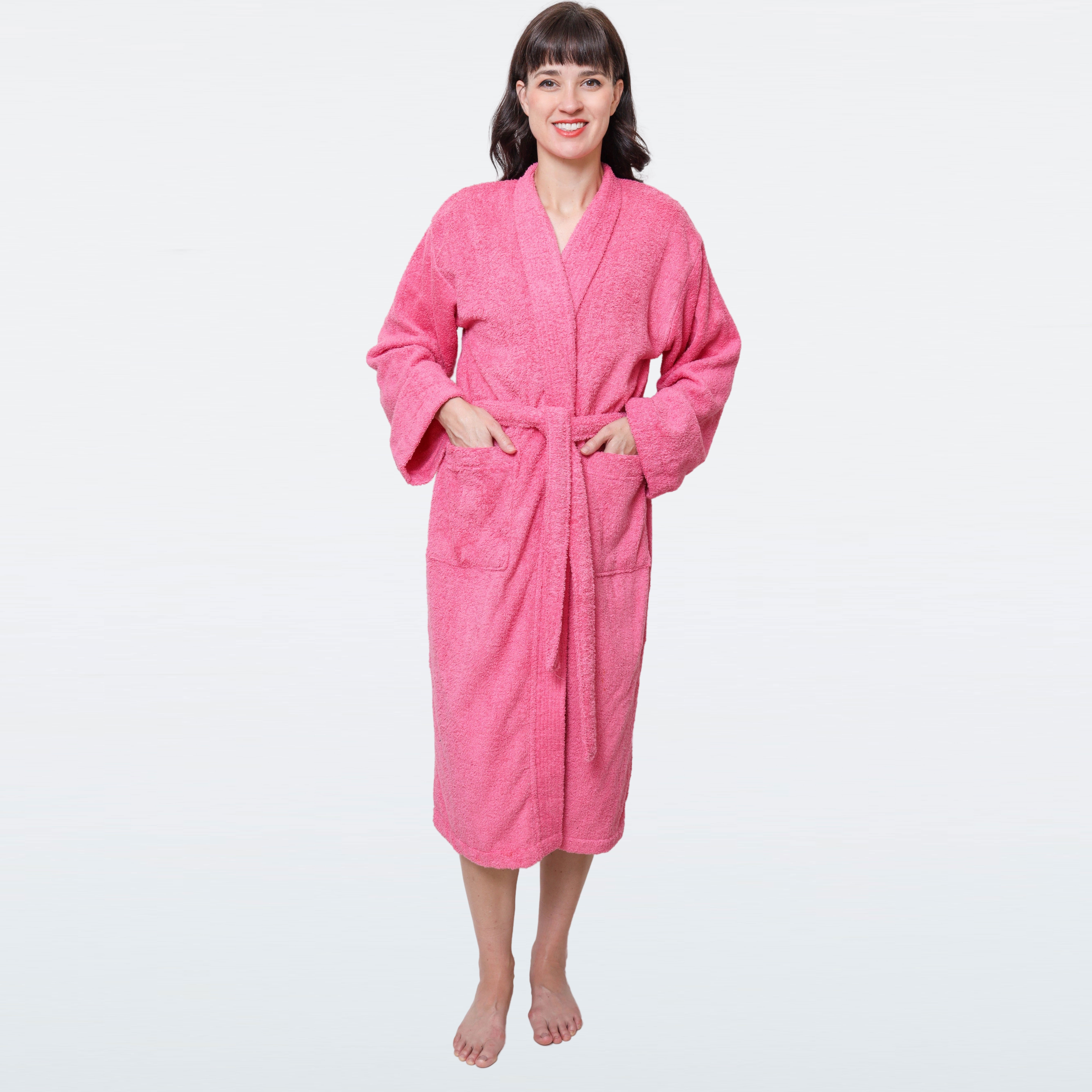 GOLD TEXTILES Premium Terry Cloth Robes for Women Lightweight Long ...