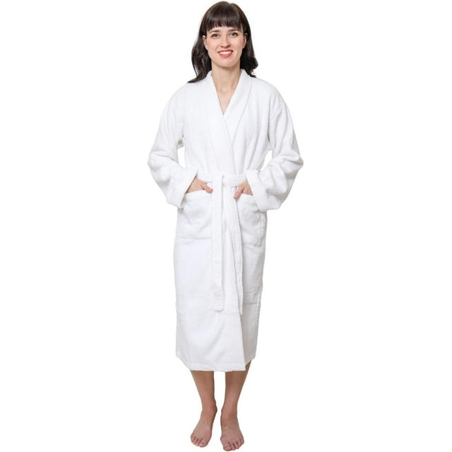 GOLD TEXTILES Premium Terry Cloth Robes for Women Lightweight Long ...