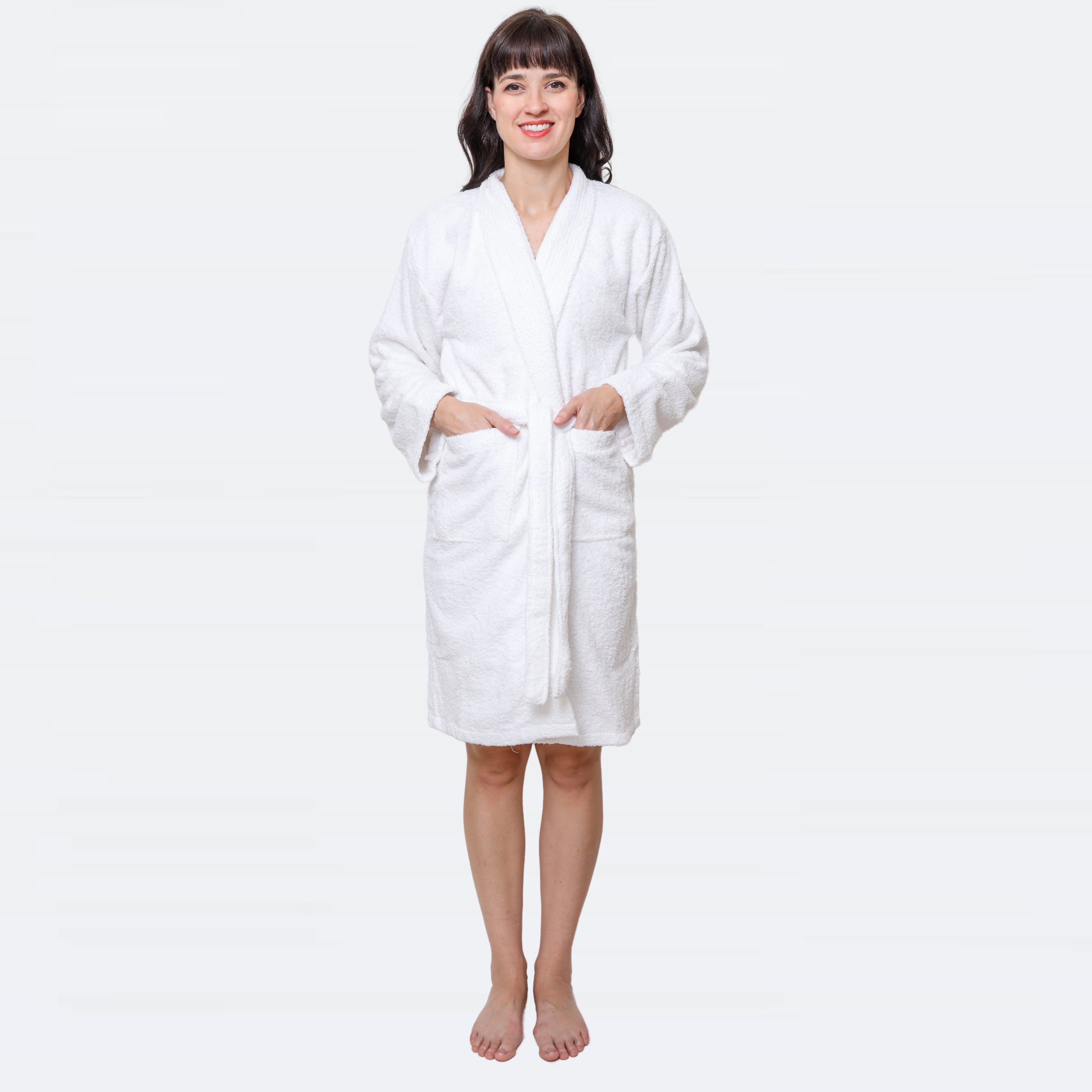 GOLD TEXTILES Premium Terry Cloth Robes for Women Lightweight Short ...
