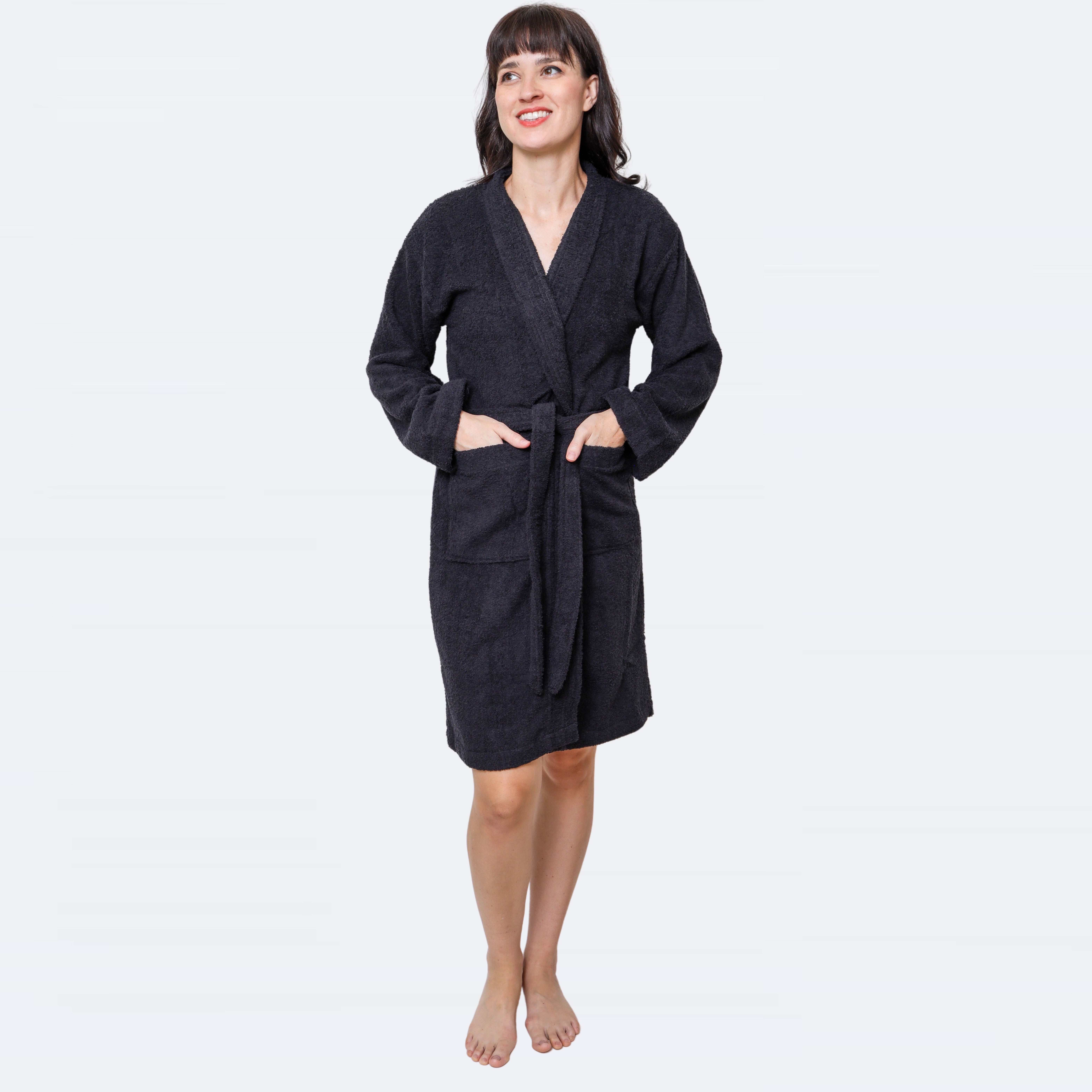 GOLD TEXTILES Premium Terry Cloth Robes for Women Lightweight Short ...