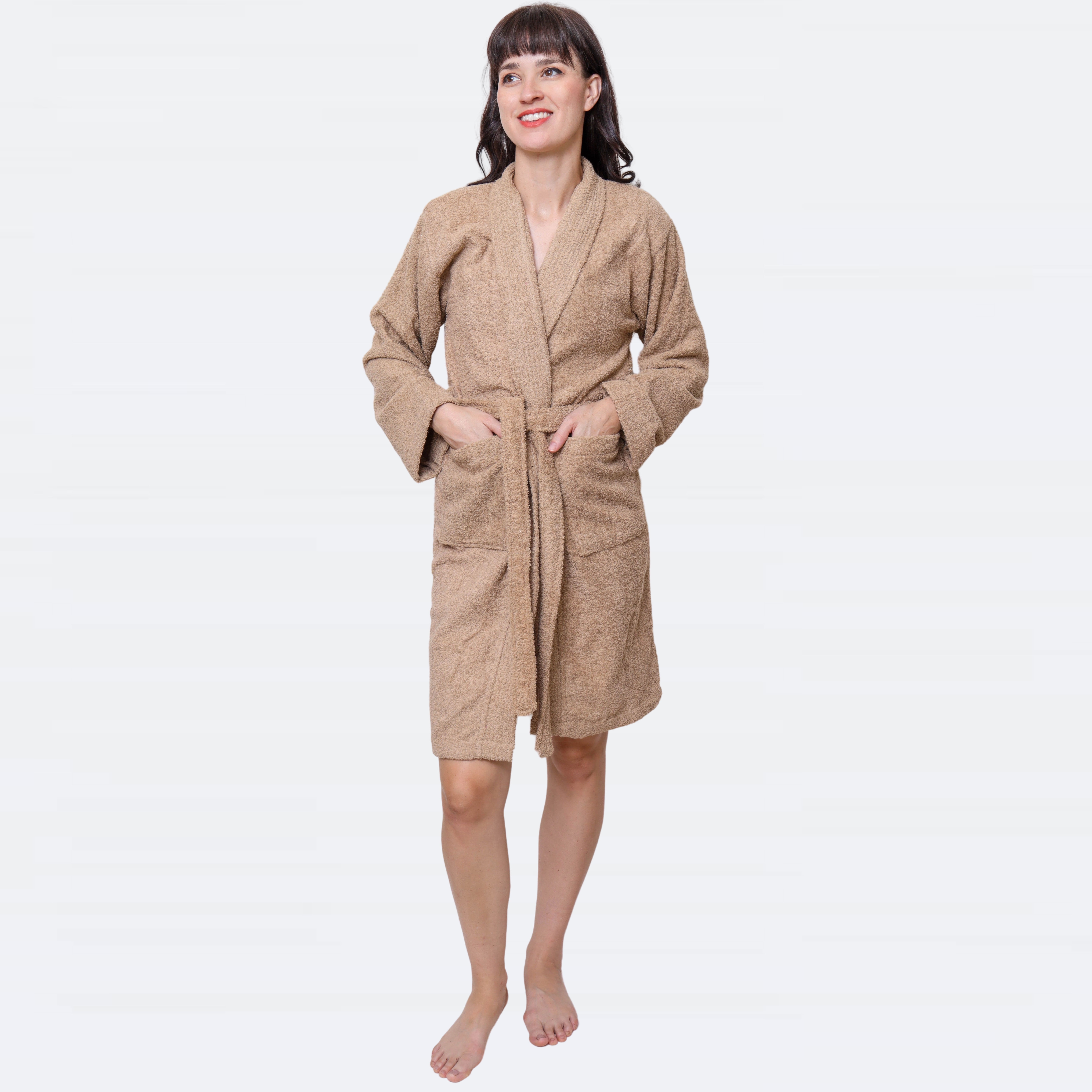 GOLD TEXTILES Premium Terry Cloth Robes for Women Lightweight Short ...