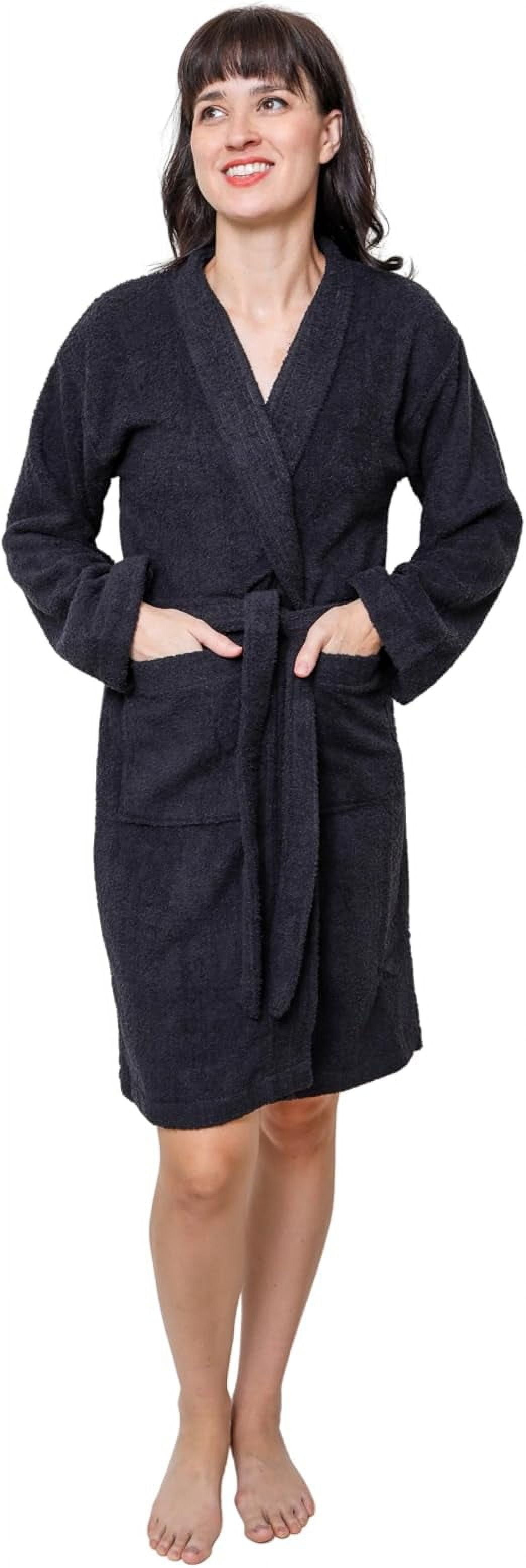GOLD TEXTILES Premium Terry Cloth Robes for Women Lightweight Short Bathrobe, Adjustable Towel ...