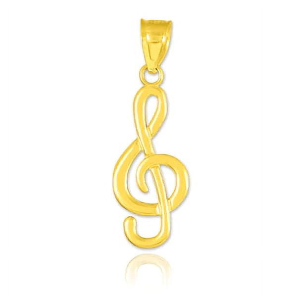 GOLD TREBLE CLEF PENDANT NECKLACE - Walmart.com
