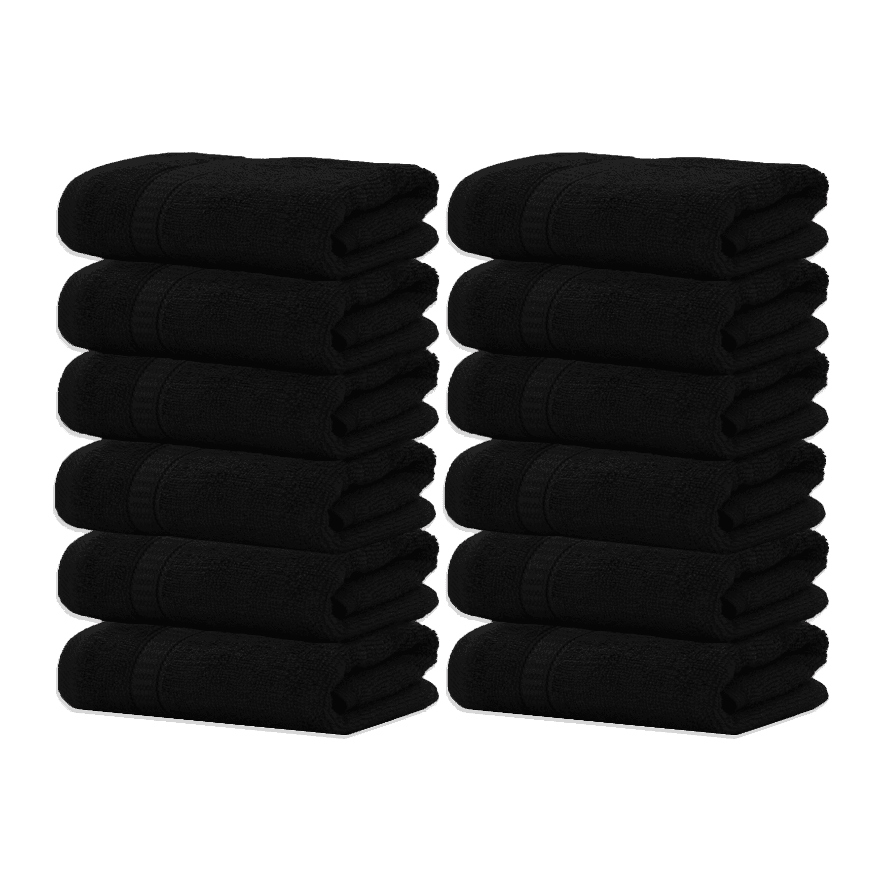 GOLD Textiles 100% Cotton Washcloth 12 Pack 13x13 inches Black Ultra ...