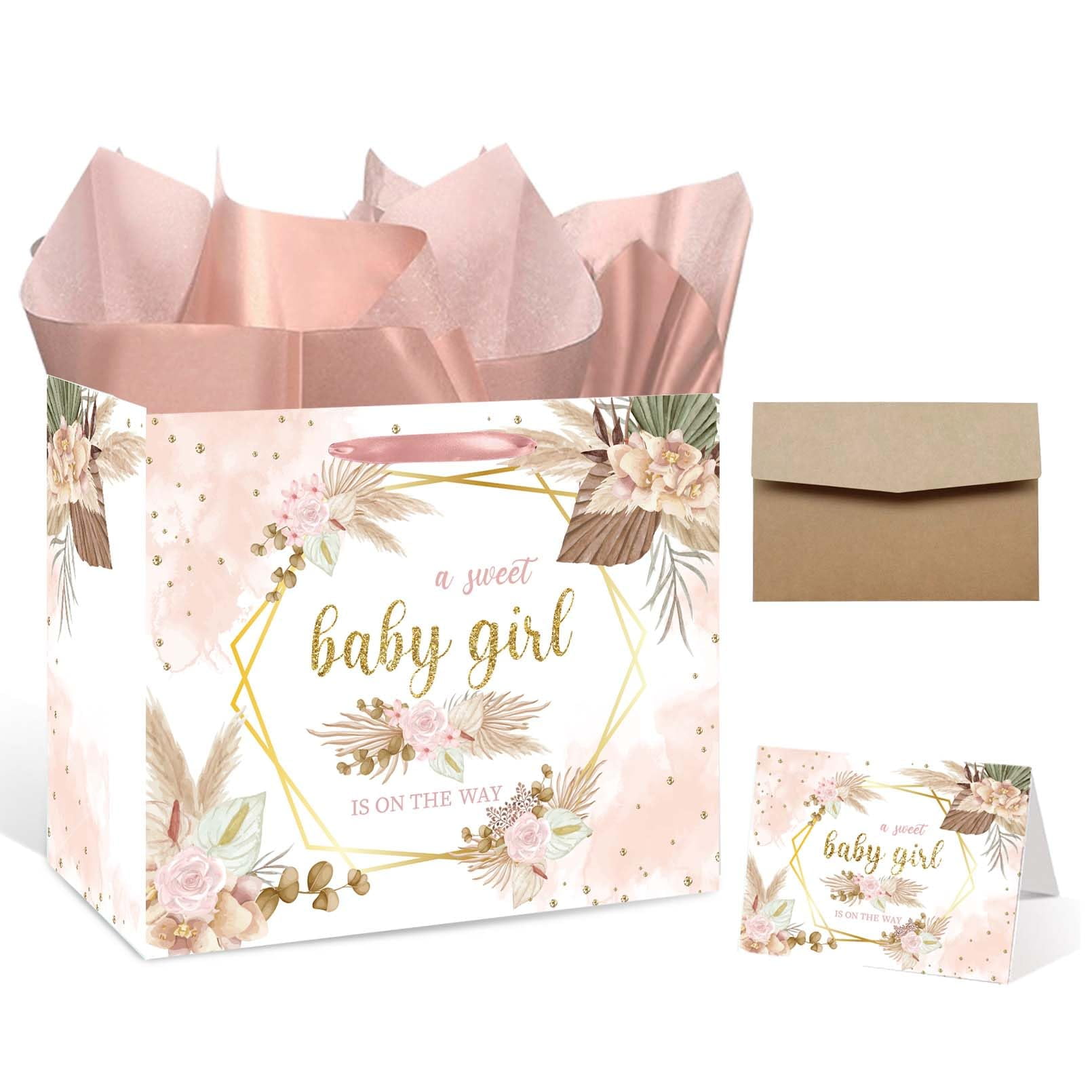 GOLDCROW Large Baby Gift AIF4 Bag with Tissue Paper Card - Ideal for ...