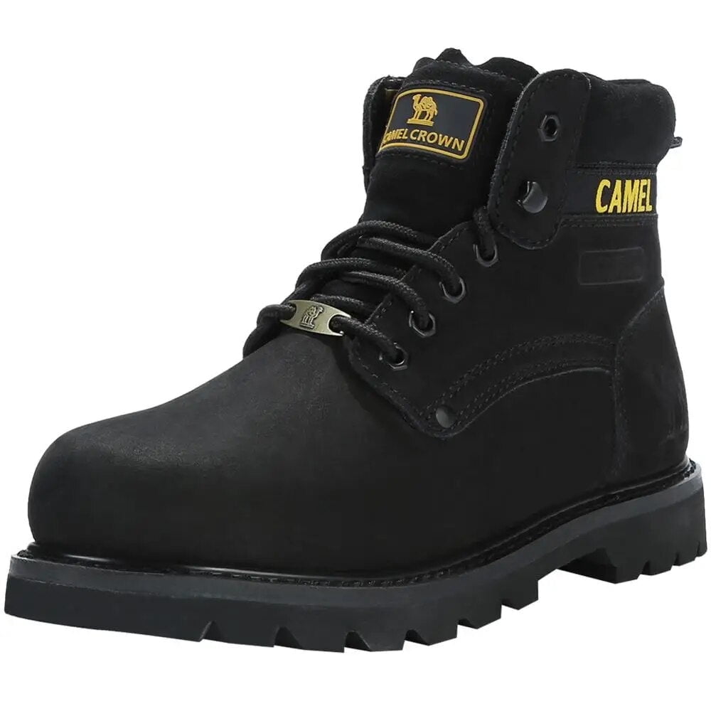 GOLDEN CAMEL Men's Shoes Quality Tooling Boots Genuine Leather Army ...