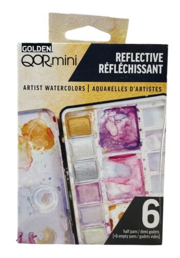 GOLDEN QOR MINI REFLECTIVE ARTIST WATERCOLORS - 6 HALF PANS - Walmart.com