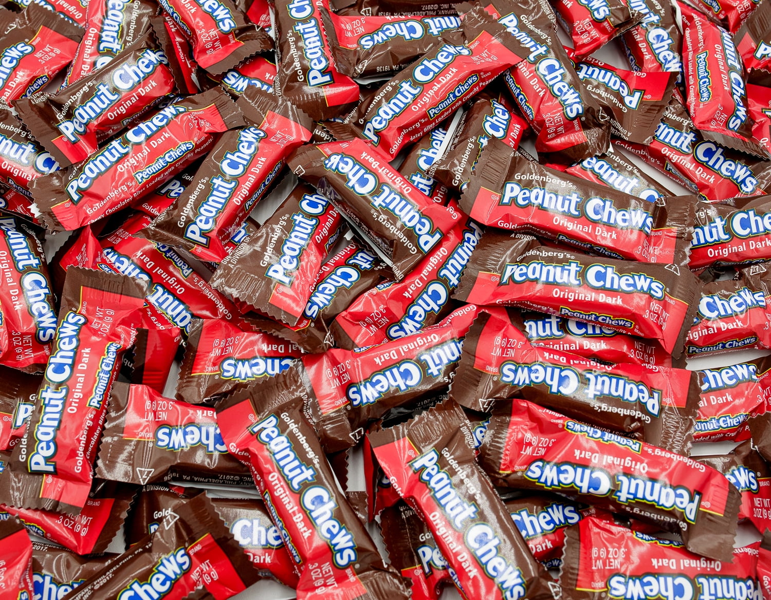 GOLDENBERG'S PEANUT CHEWS ORIGINAL DARK Candy Bars, 1 lb Bulk Bag, 46 ...