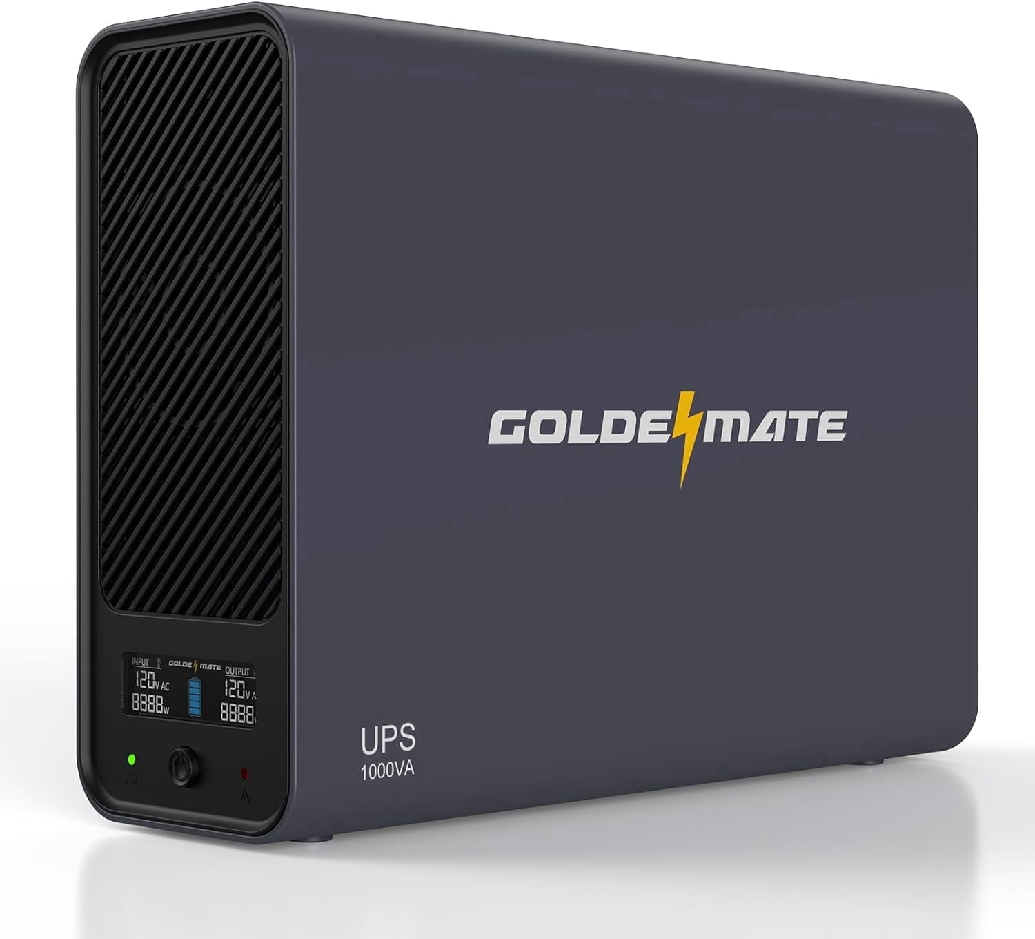 GOLDENMATE 1000VA / 600W Lithium UPS Battery Backup & Surge Protector ...