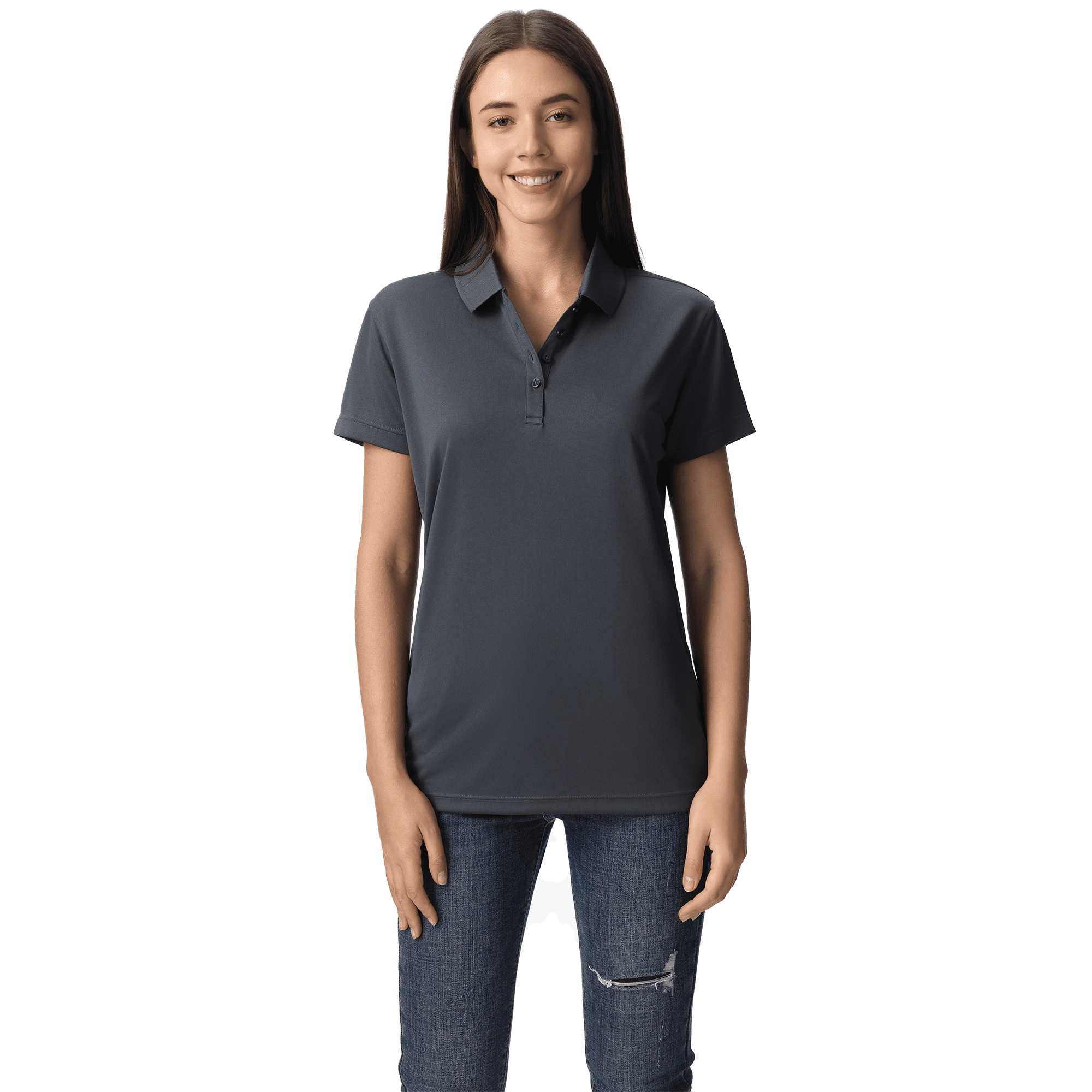 GOLDENROW Pure Dry Fit Poly Polo shirt, Women's Short Sleeve 100% ...