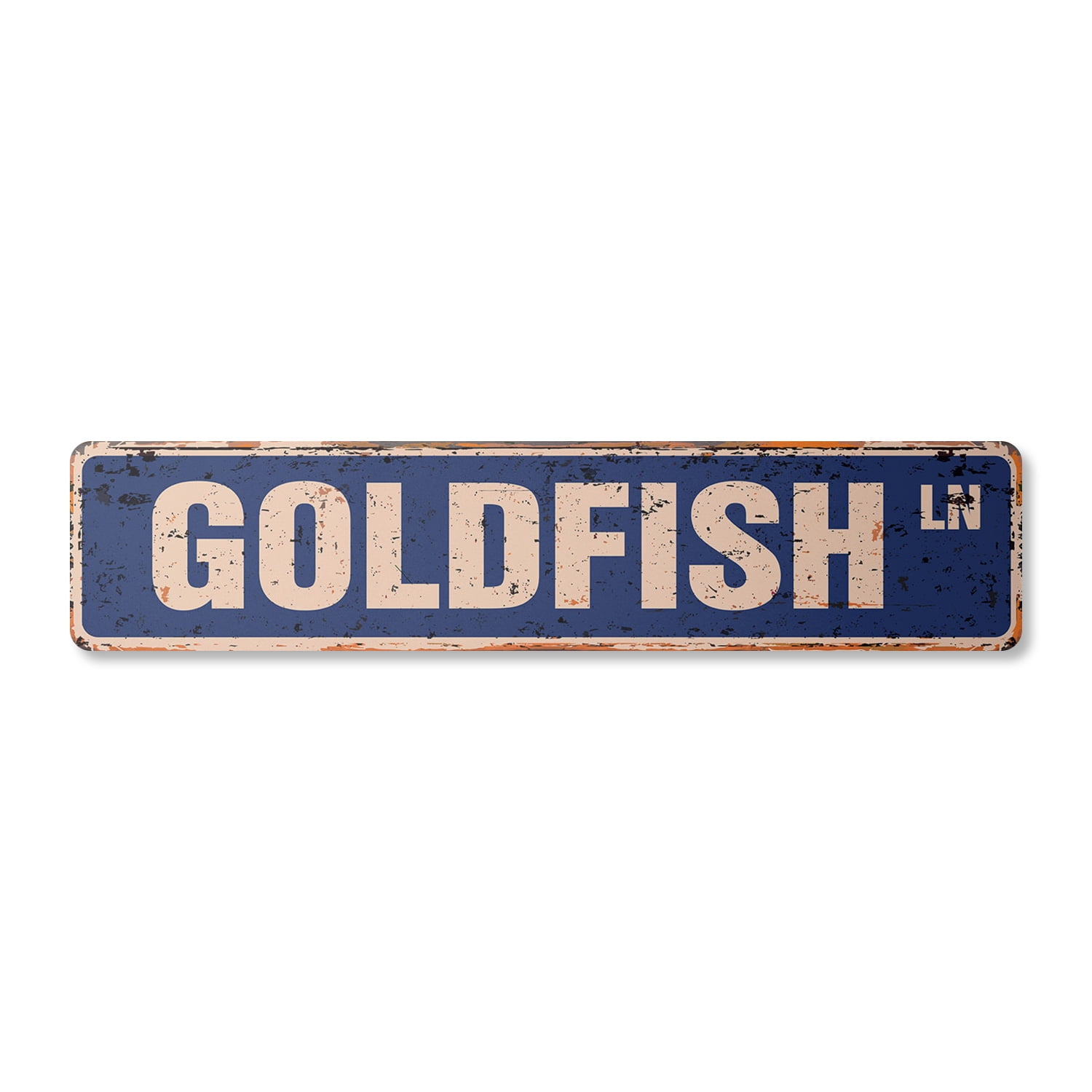 GOLDFISH Vintage Aluminum Street Sign aquarium fish orange gold tank ...
