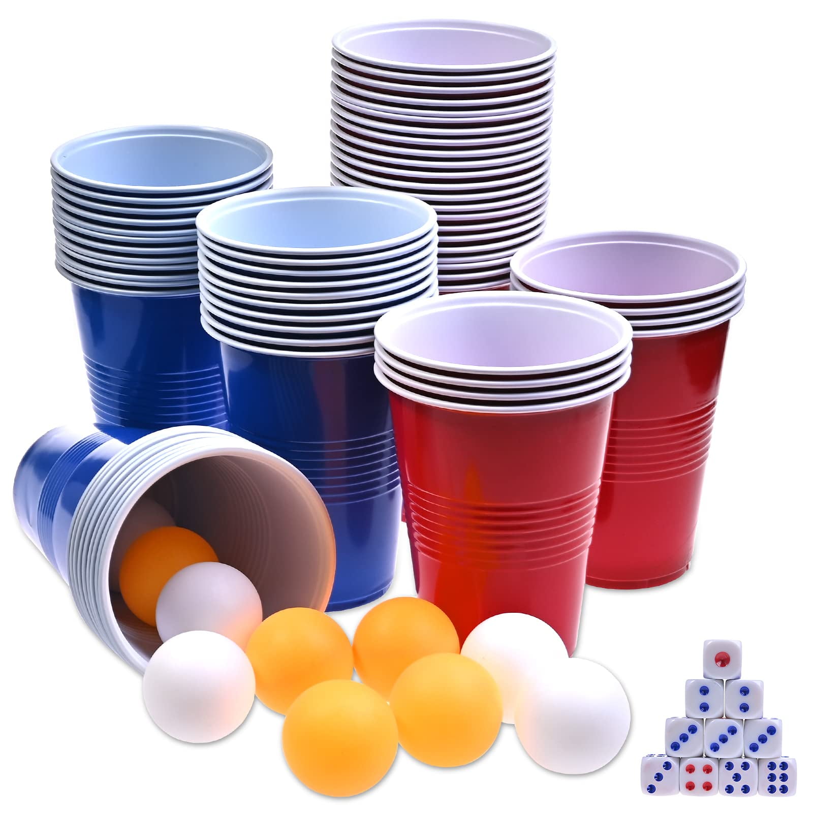GOLDGE 60 Packs 16 Oz Plastic Party Cups Reusable in Red and Blue with ...