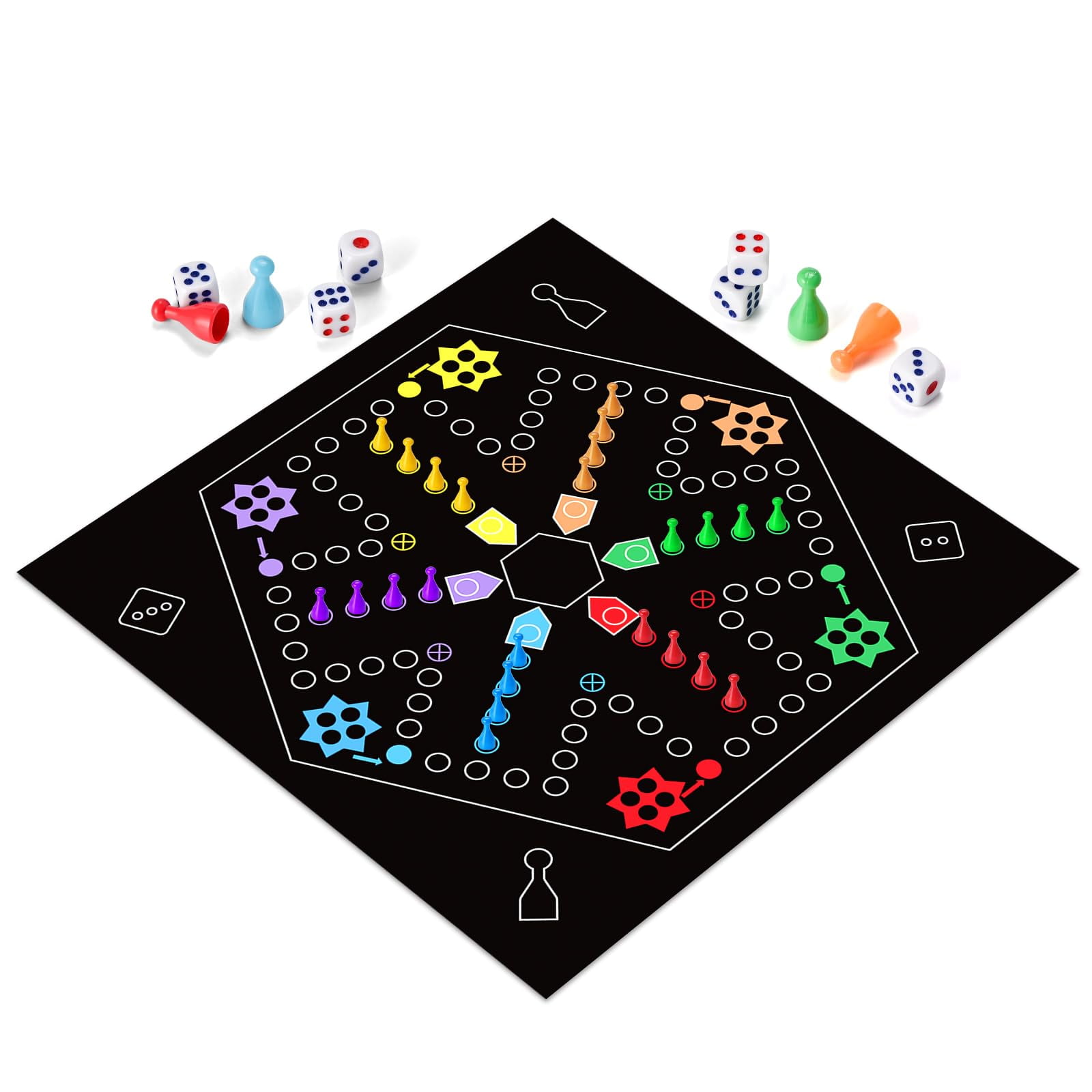 GOLDGE Ludo Board Game Mat - Includes H2FSDFoldable and Lightweight ...