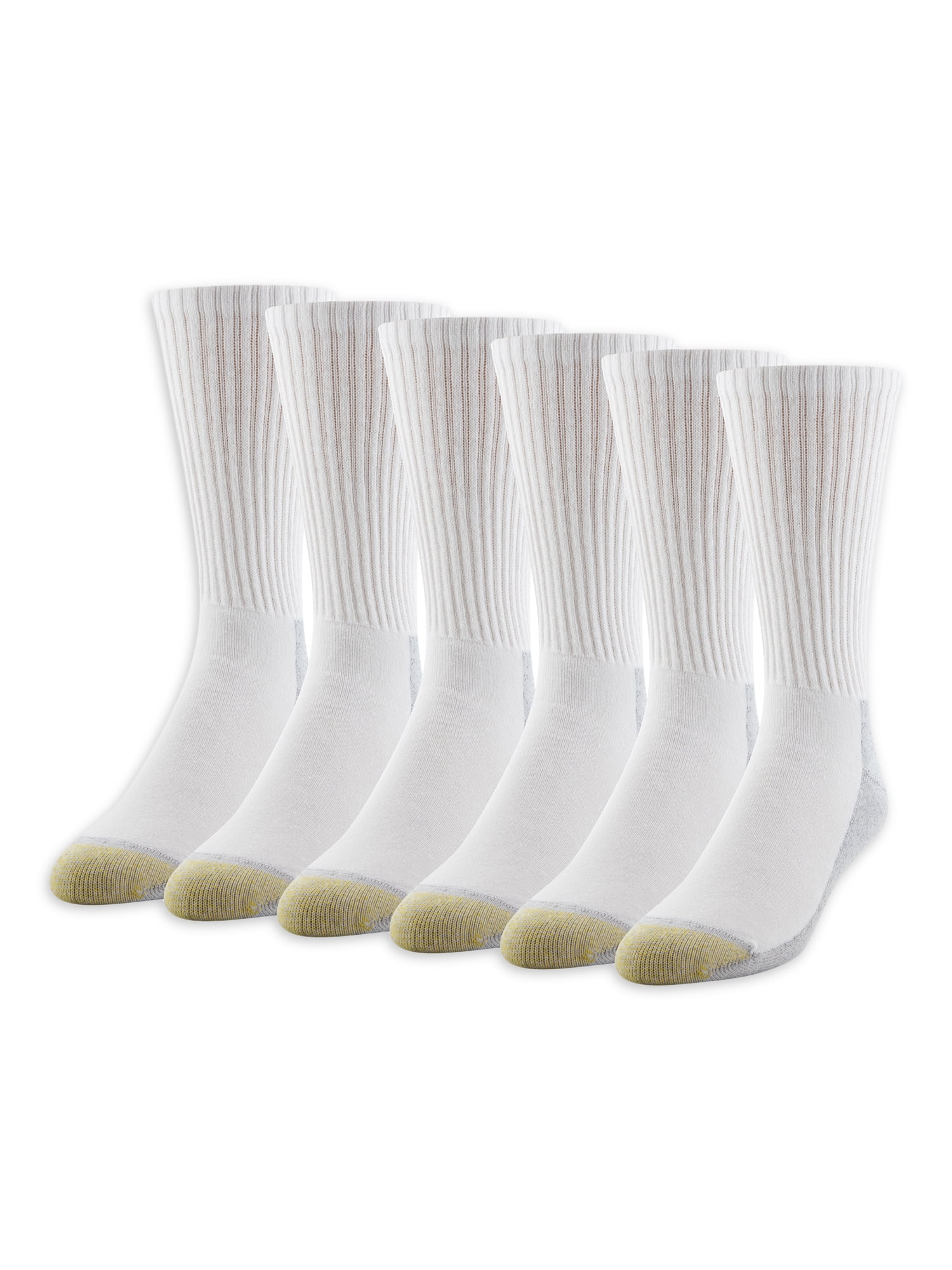 GOLDTOE Men's Utility Cushion Crew Socks 6-Pack with Repreve Recycled ...