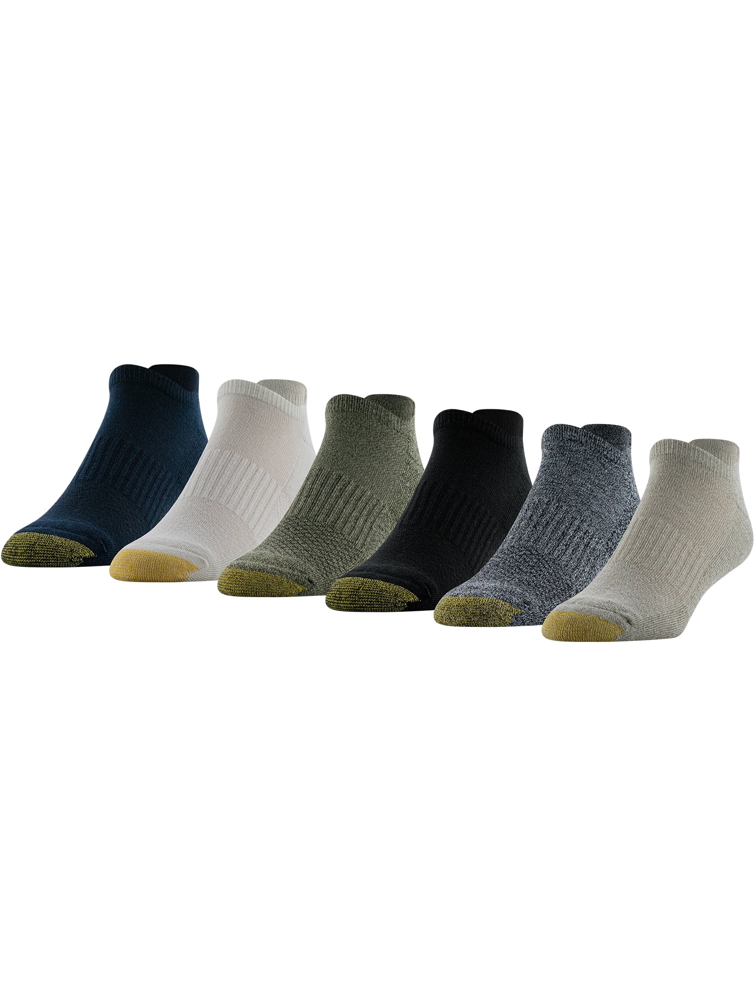 GOLDTOE Men's Cushion No Show Tab Socks, Moisture Wicking, Reinforced ...