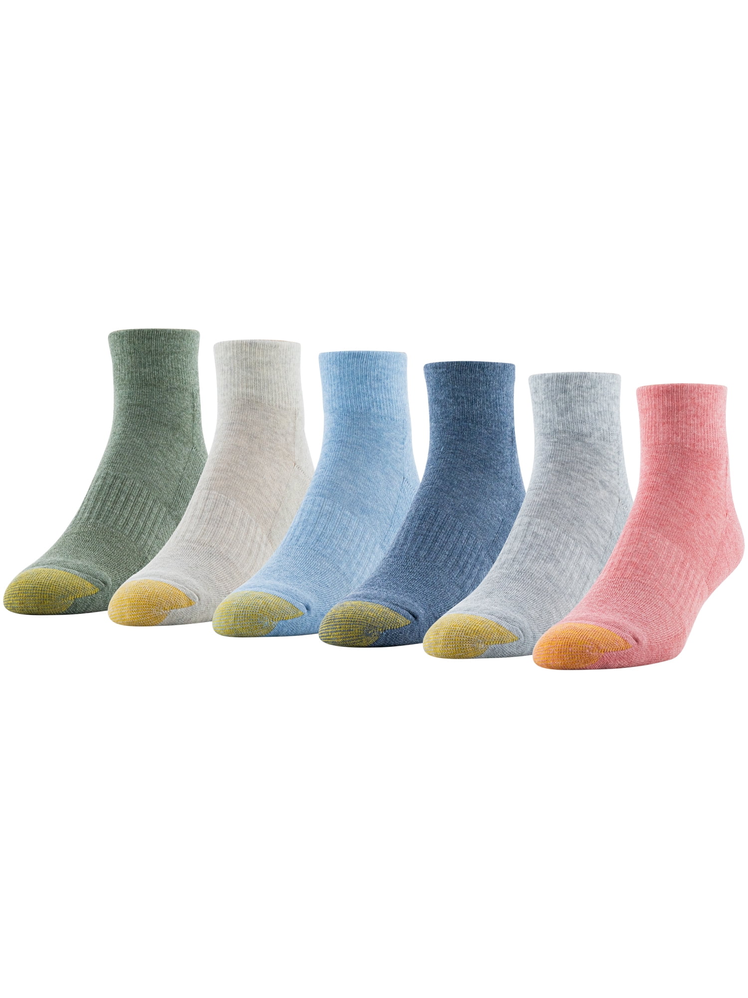 GOLDTOE Edition Mens Sun Washed Quarter Socks, 6-Pack - Walmart.com