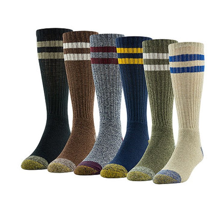 GOLDTOE Men's Harrington Crew Socks 6 Pairs Multicolor - Walmart.com