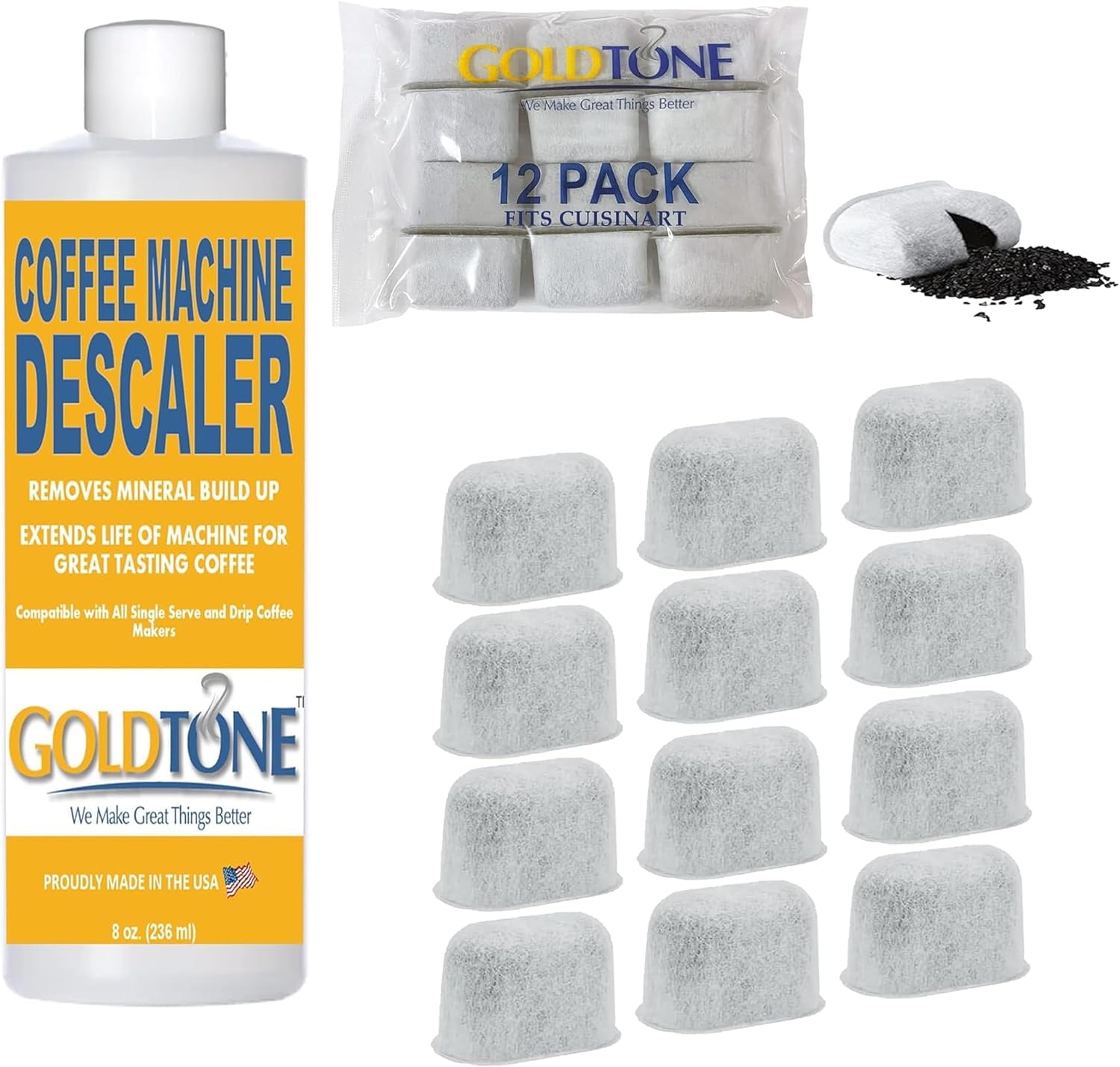 GOLDTONE 12 Pack Water Filters For CUISINART Coffee Maker Replacement ...