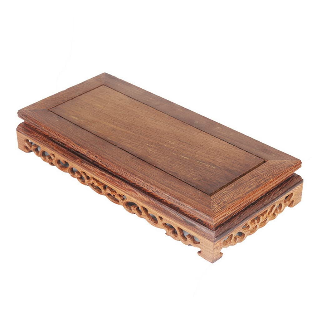 GOLDY&WENDY Rectangular Wooden Base Vase Plant Fish Tank Sculpture ...