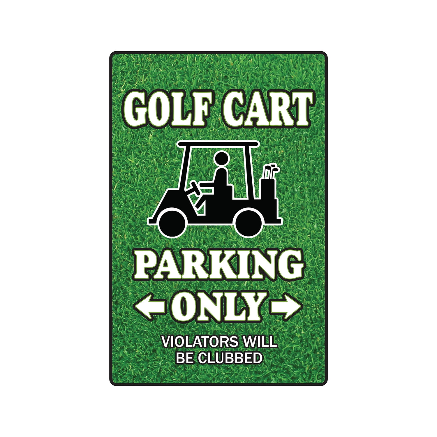 GOLF CART Parking Aluminum Sign golfer lover golfing clubs widow ...