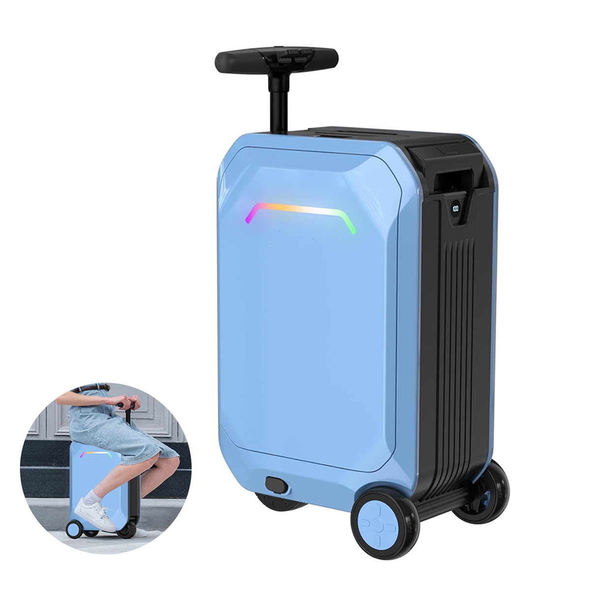 GOLUCKY 22" Smart Rideable Carry-On Luggage, Motorized Suitcase with ...