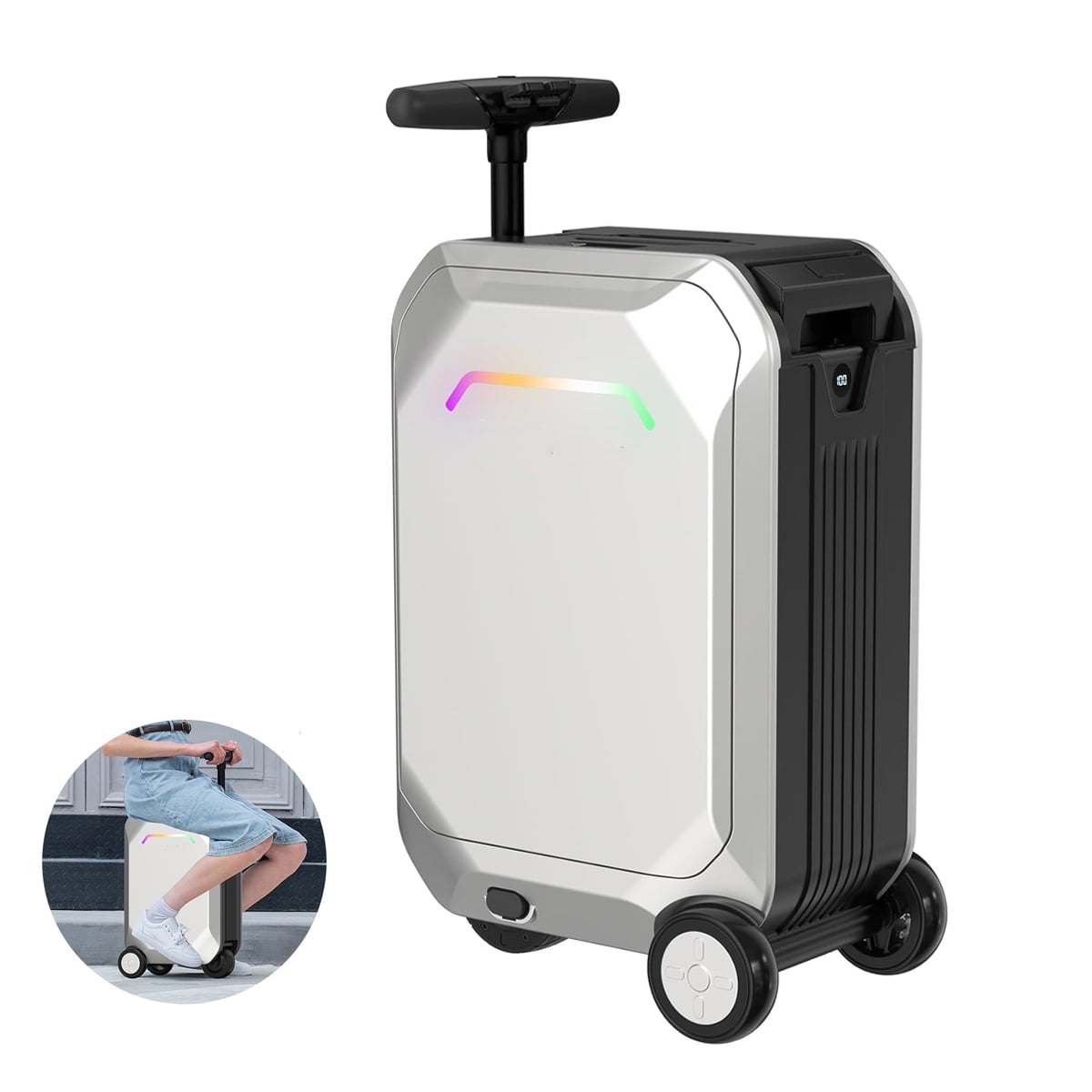 GOLUCKY 22" Smart Rideable Carry-On Luggage, Motorized Suitcase with ...