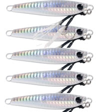 GOLURO - Slow Pitch Flat Fall Jigs 40g - 5 PACK - Metal Fishing Spoon ...