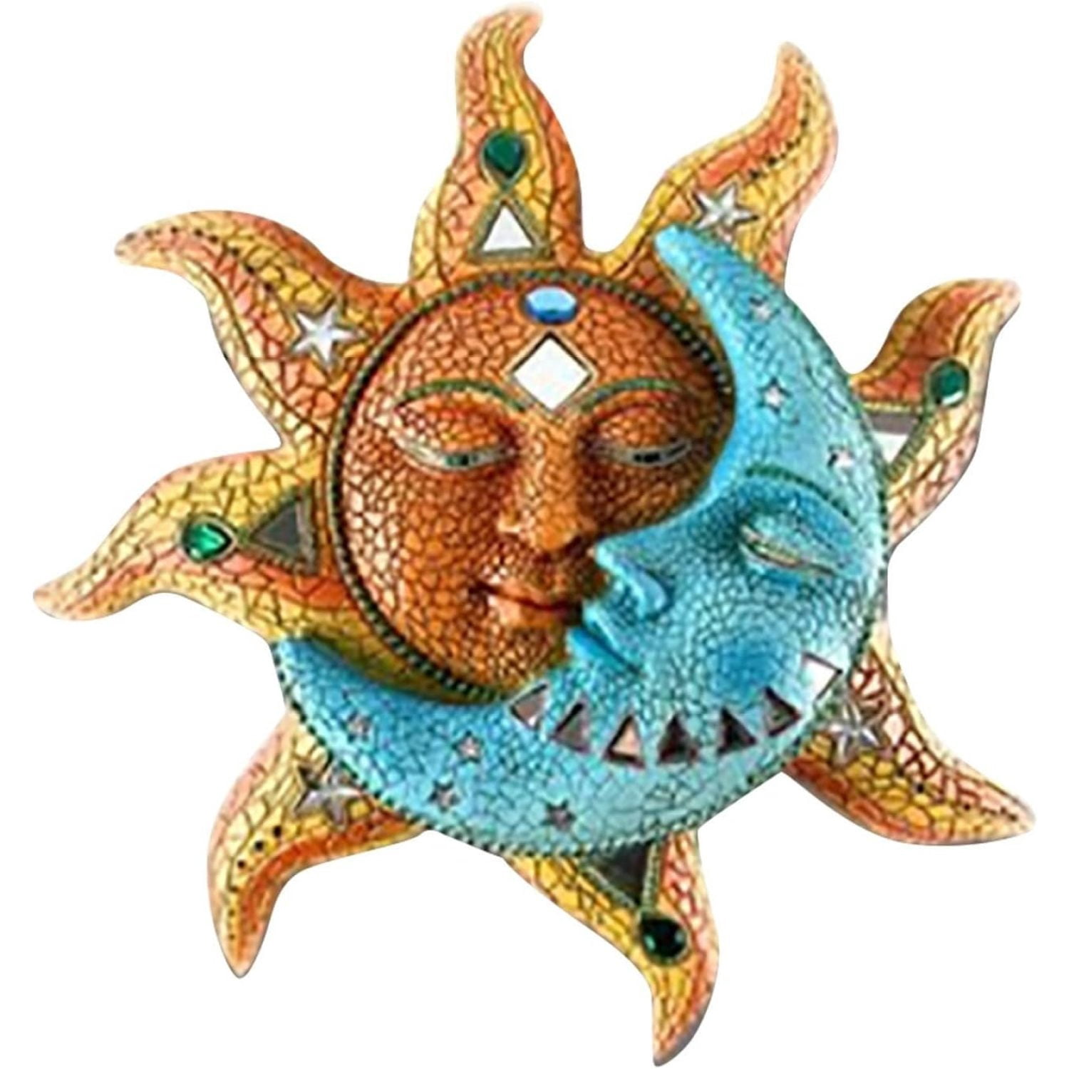 GONEBIN 3D Metal Sun Wall Art Decor-11 inches Rustic Retro Metal Sun ...