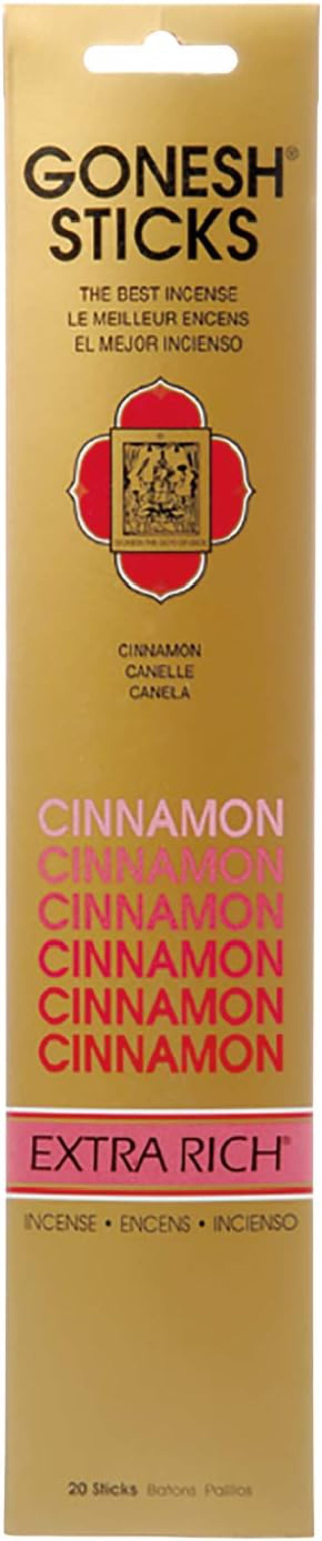 Gonesh Extra Rich Cinnamon Incense Sticks - High Charcoal Content for ...