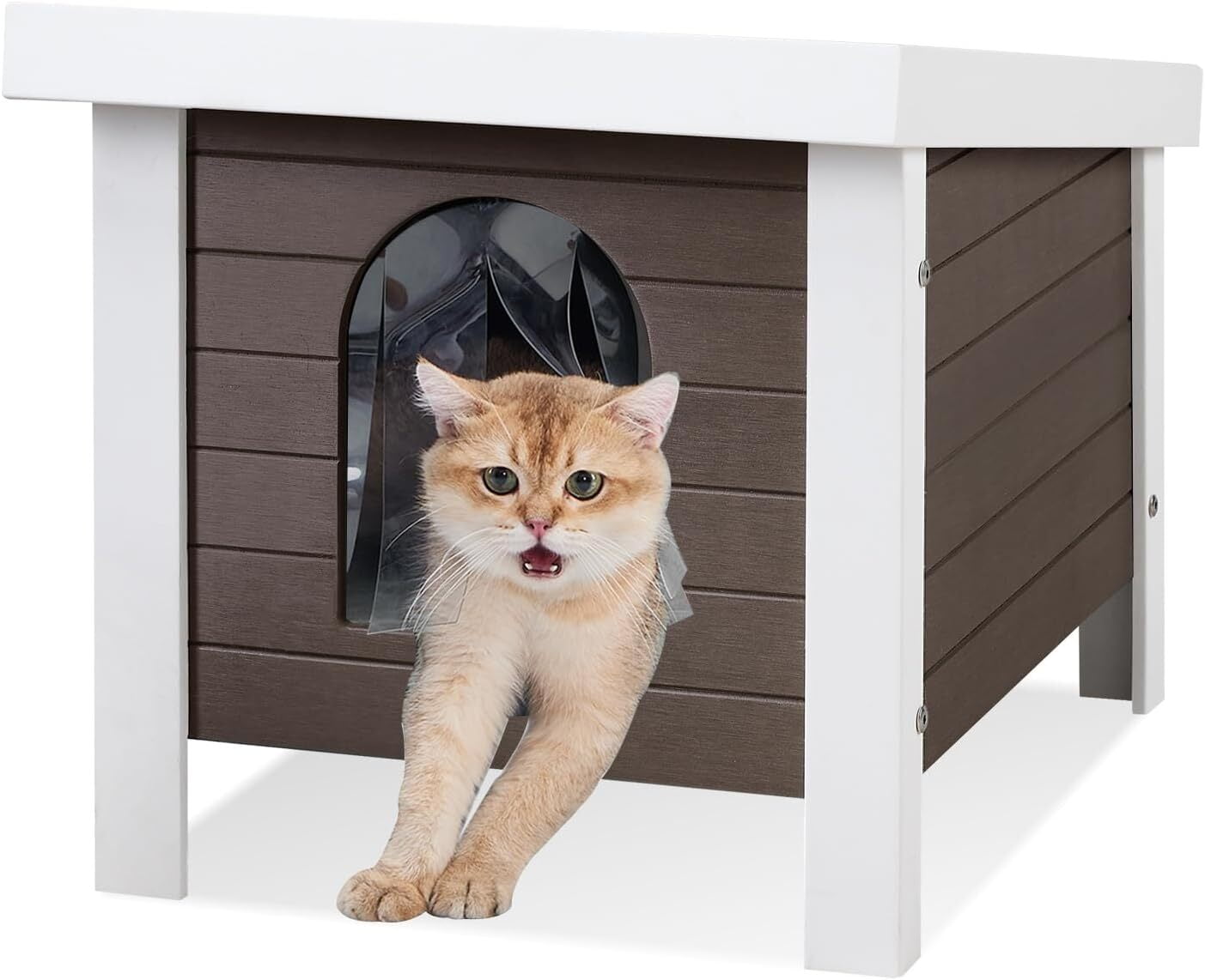 GONICHA 24 "Poly Lumber Outdoor Cat House, Weatherproof Cat Houses for ...