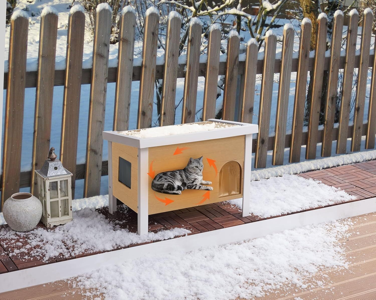 GONICHA Outdoor Cat House Weatherproof, Poly Lumber Cat Houses for ...