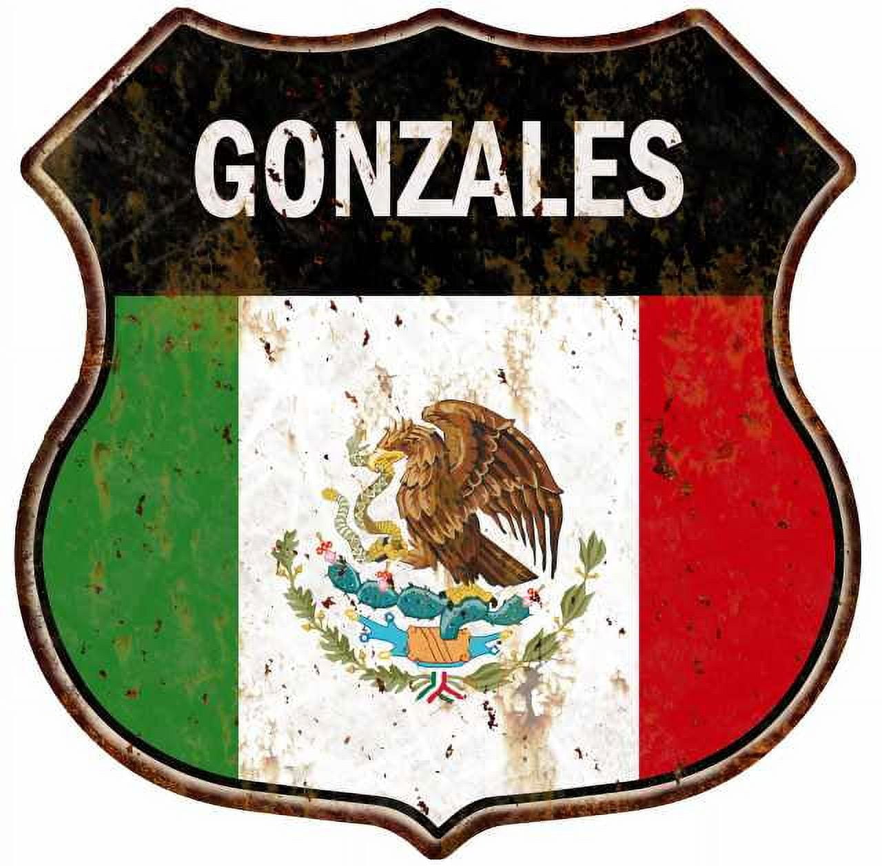GONZALES Mexican Flag Sign Shield Metal Gift Mexico 211110008023 ...
