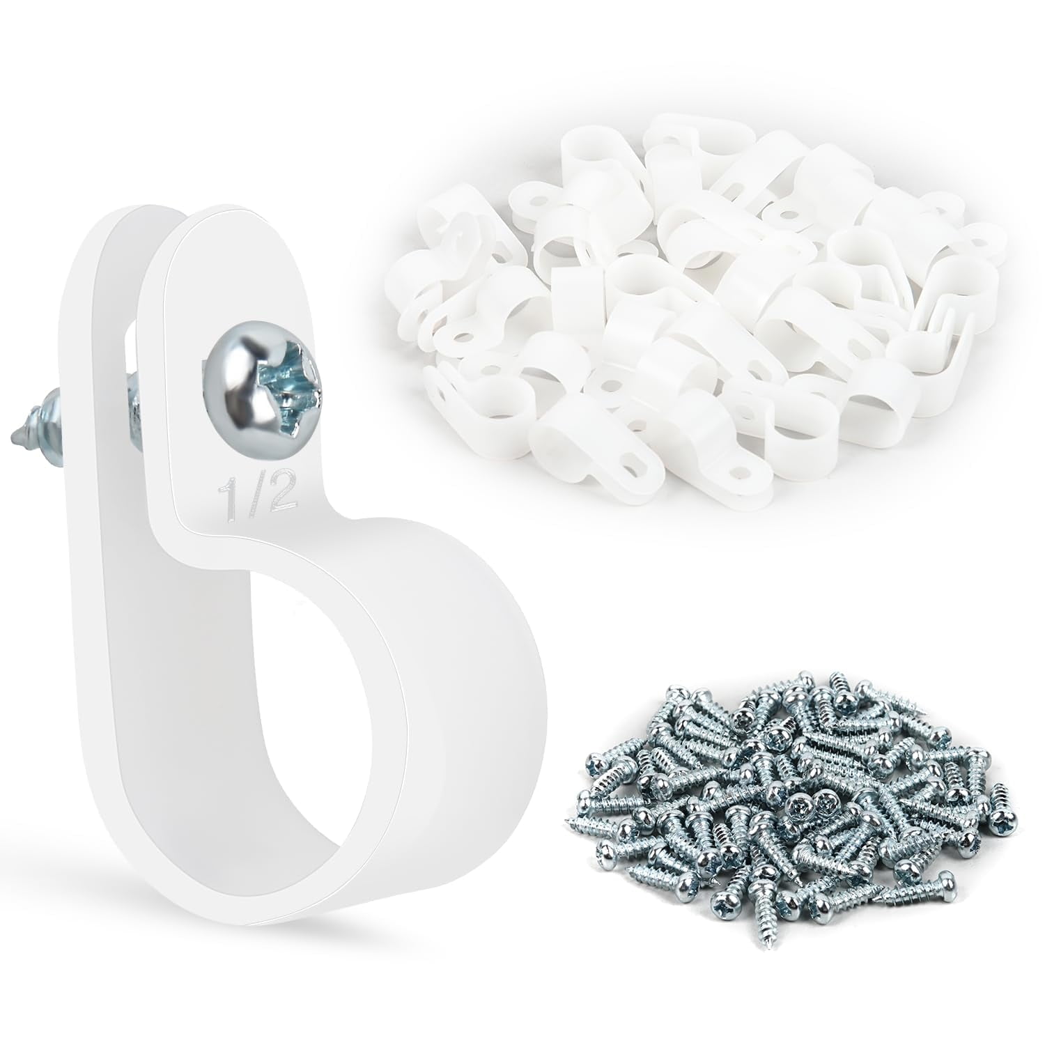 GOOACC 1/2 inch Rope Light P-Style Mounting Clips with Pan Head ...