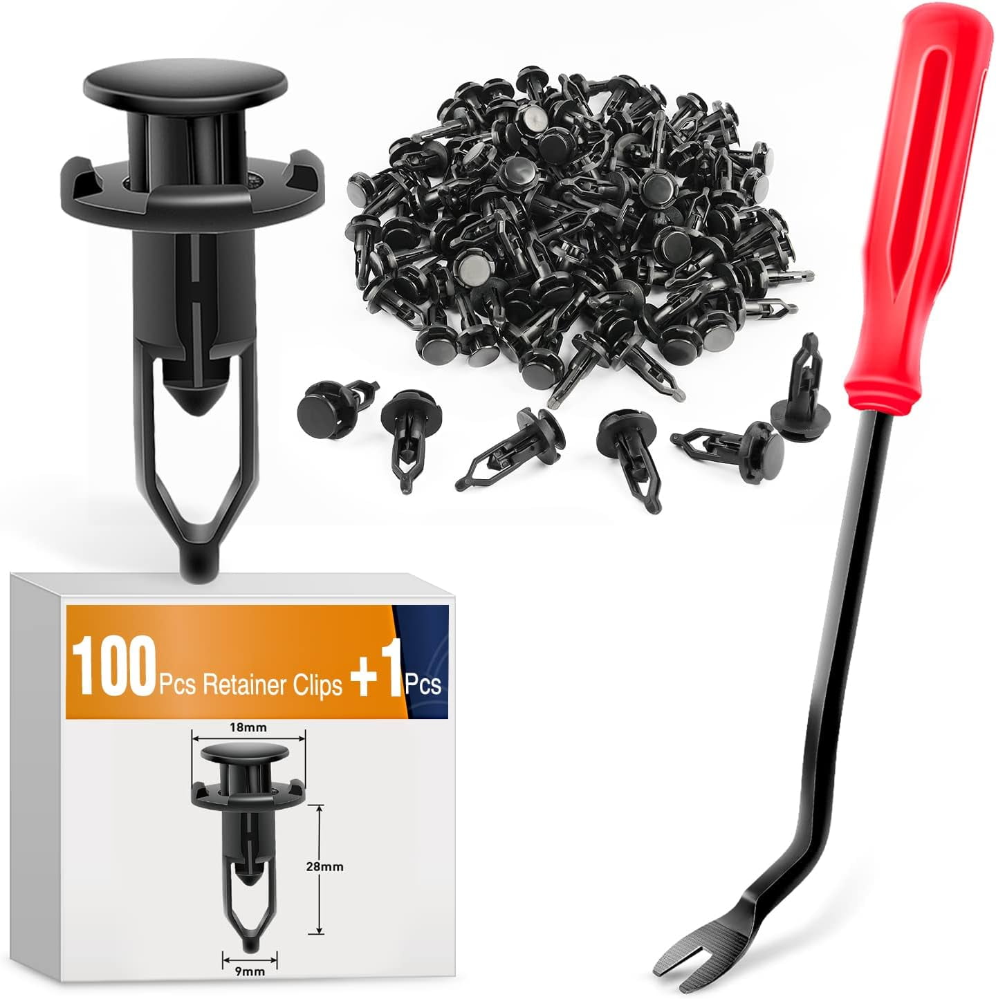 GOOACC 100Pcs Nylon Push-Type Automotive Clips Rivet Retainer Fender ...