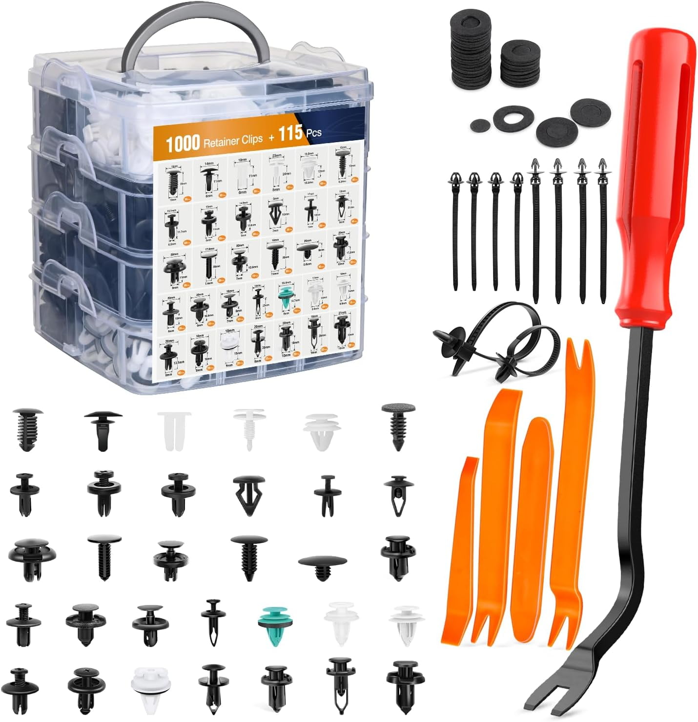 GOOACC 1115Pcs Car Push Retainer Clips Auto Fasteners Assortment 32 ...