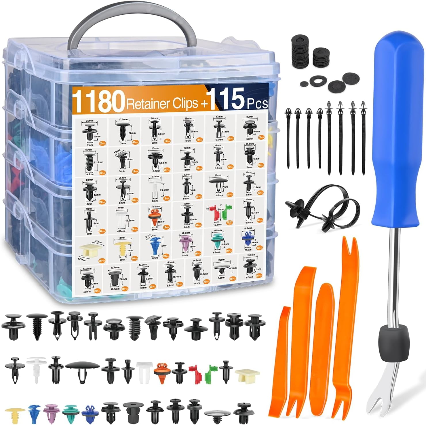 GOOACC 1295Pcs Car Retainer Clips and Auto Fasteners Assortment 36 Most ...