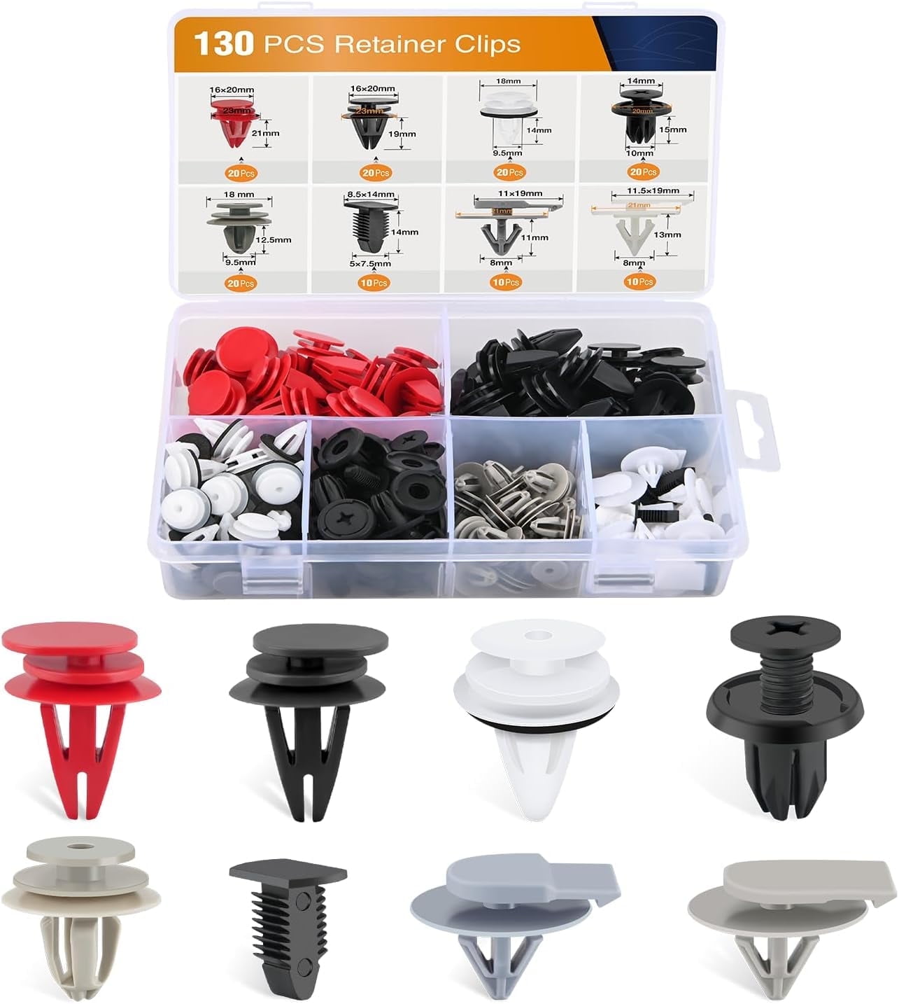 GOOACC 130Pcs Body Interior and Exterior Retainer Fastener Clip Rocker ...