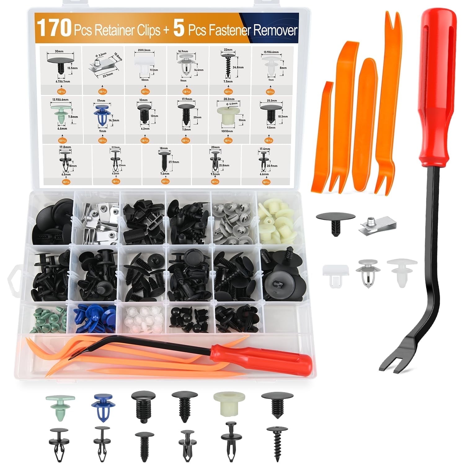 GOOACC 175Pcs Door Panel Fender Bumper Shield Retainer with Fastener ...