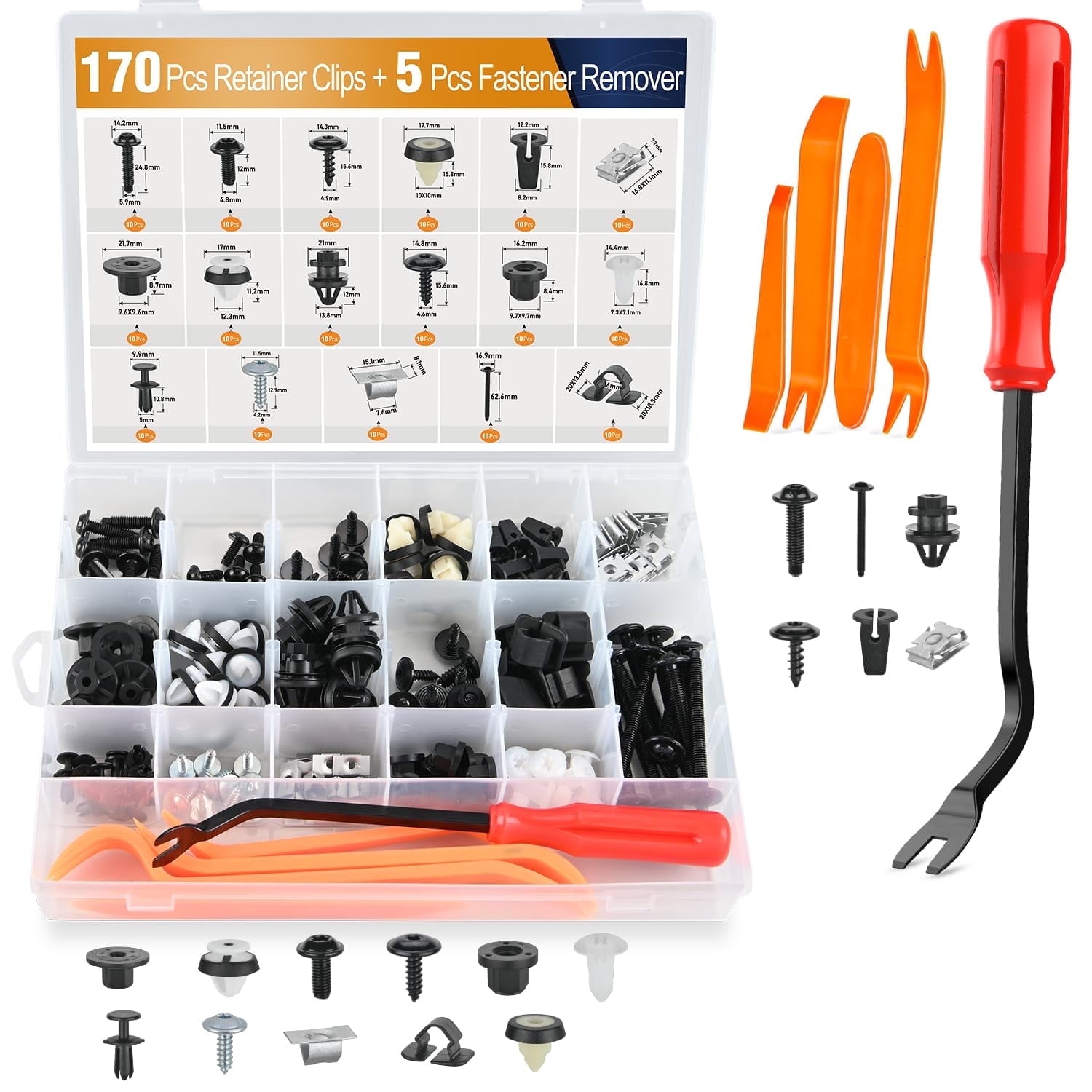 GOOACC 175Pcs Hood Insulation Retainer Screw Grommets with Fastener ...