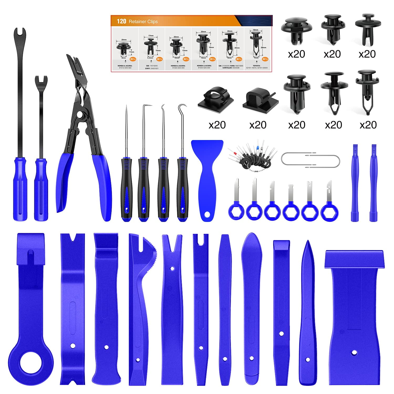 GOOACC 200Pcs Trim Removal IFF17 Tool, Auto Push Retainer Clip Set ...
